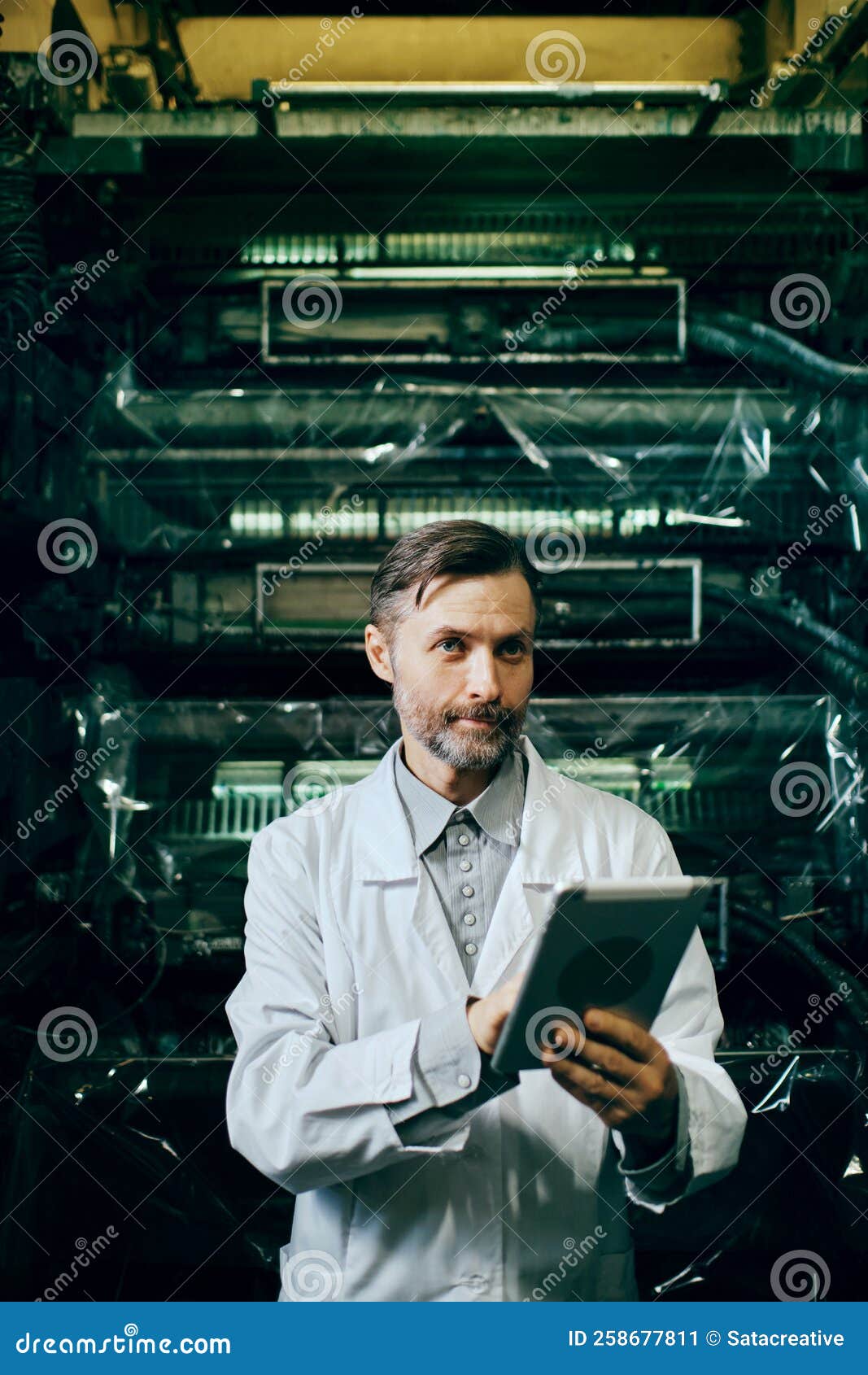 Engineer with Tablet Working at Polymer Factory Stock Image - Image of ...