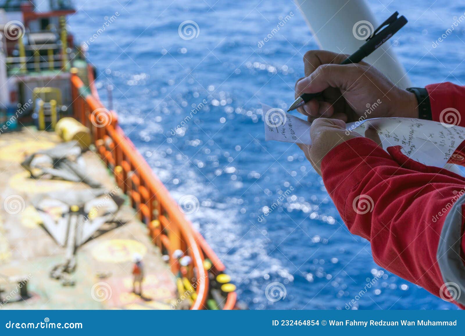 An Anchor Handling Tug Boat Performing Anchor Deployment at Offshore ...