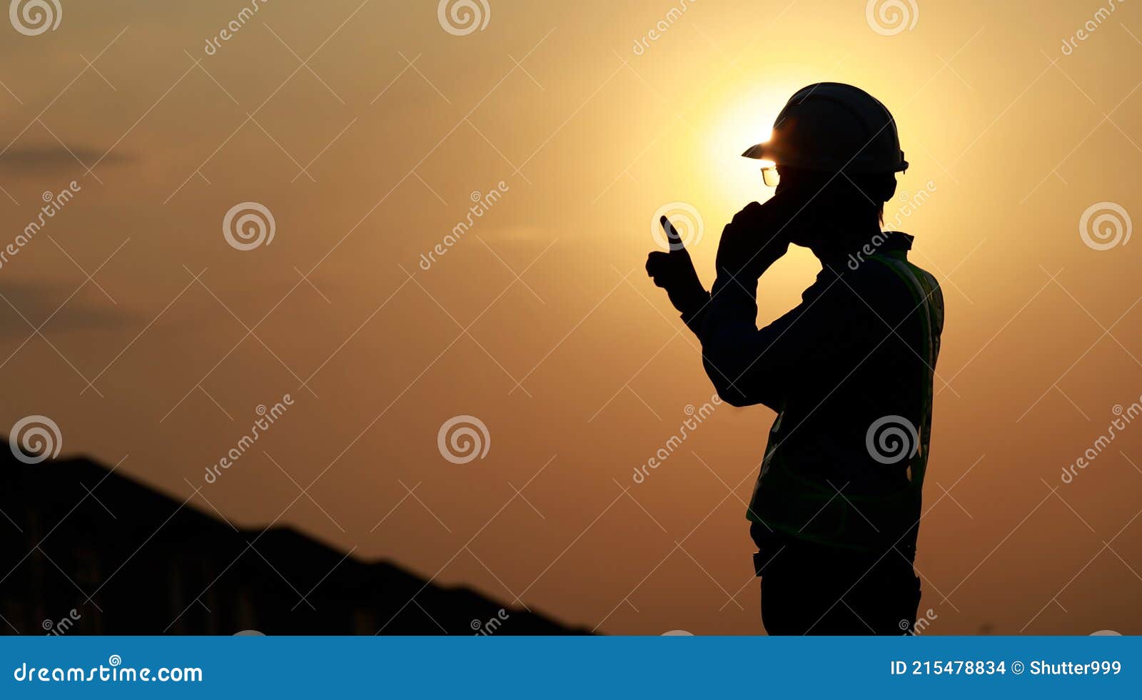 Engineer Talk on Mobile Phone at Construction Site Stock Photo - Image ...