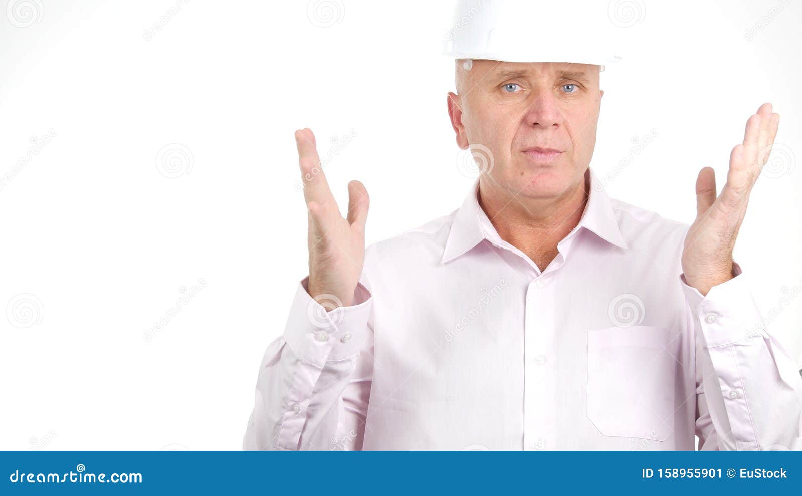 Engineer Talking and Gesticulate in a Business Meeting Stock Image ...