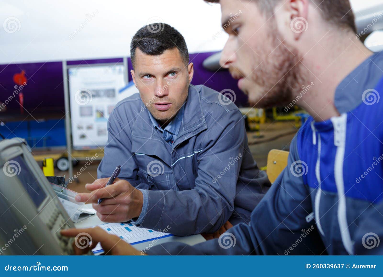 Engineer Teaching Apprentice To Use Machine Stock Image - Image of ...