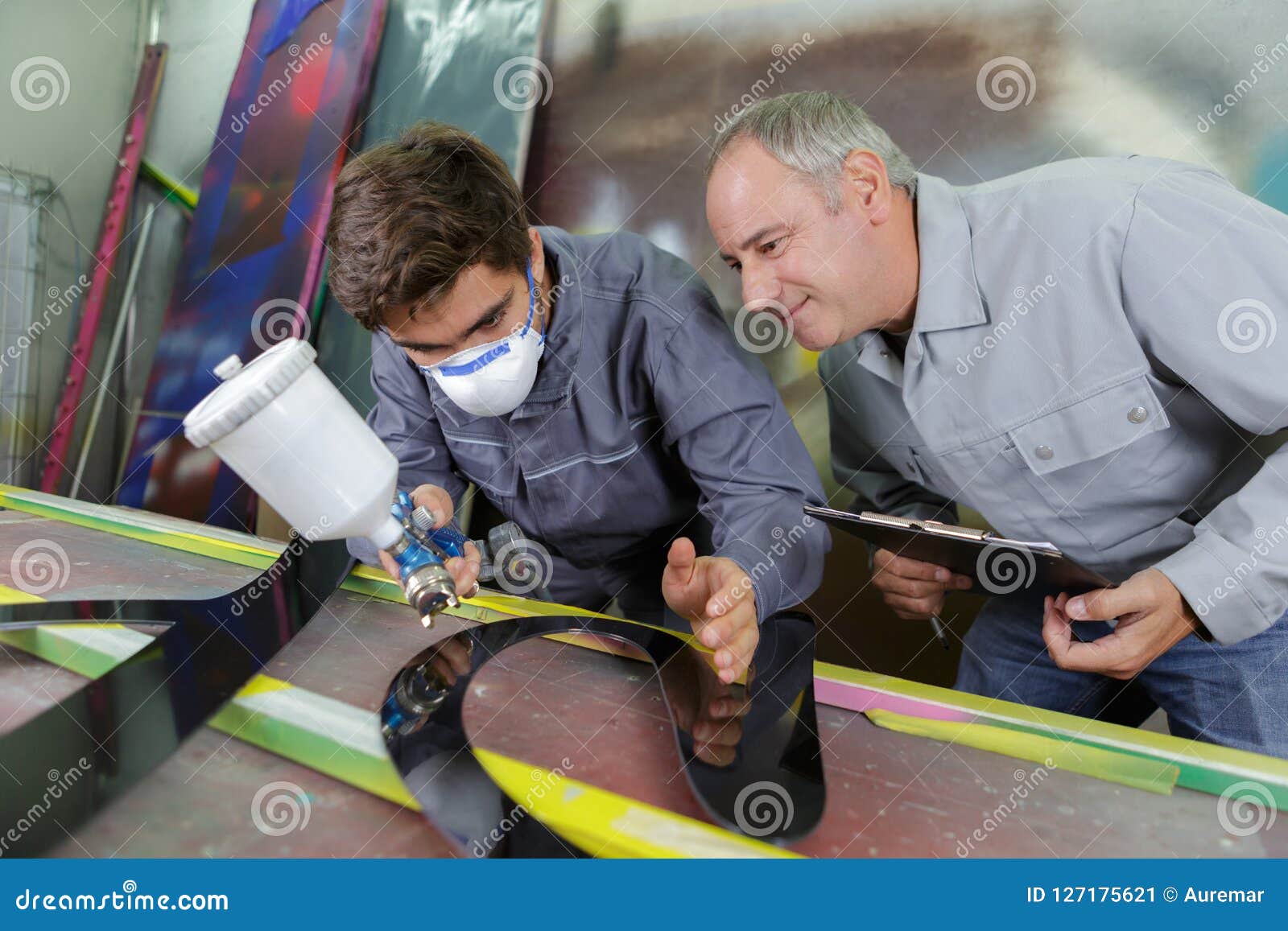 Engineer Teaching Apprentice To Use Tig Welding Machine Stock Image ...