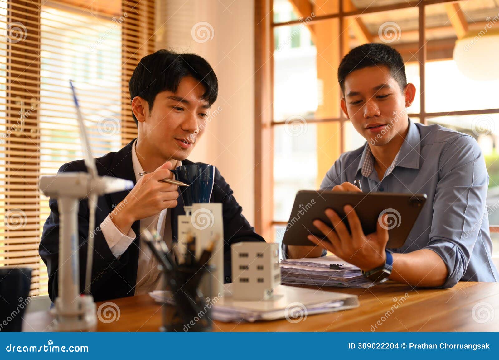 Engineer Team Collaborating on Alternative Energy Project at Eco ...