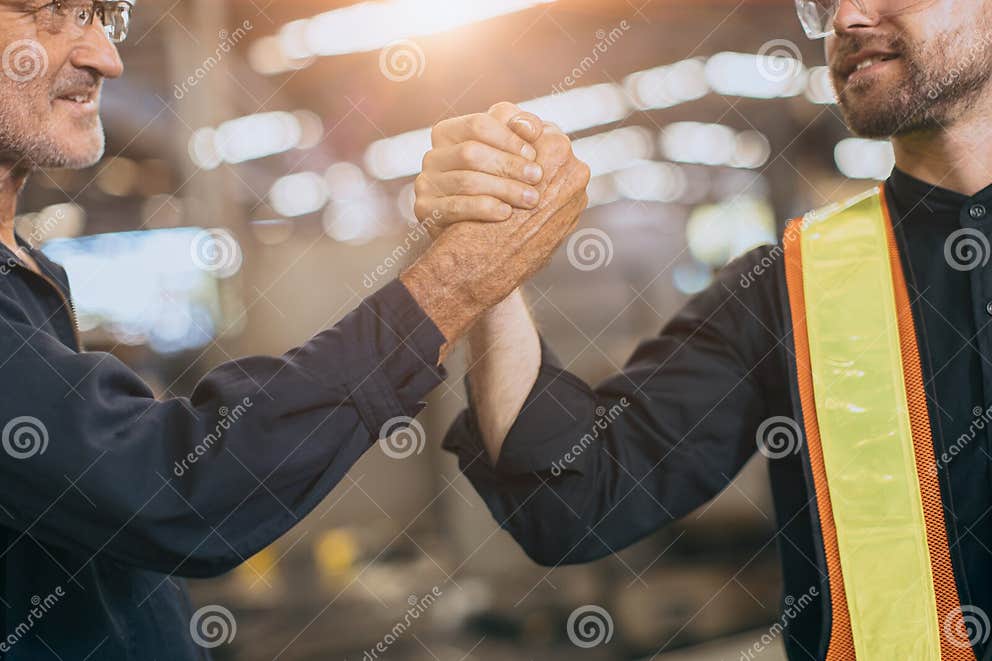 Engineer Team Dealing Cooperation Join Hand Together. Engineering Group ...