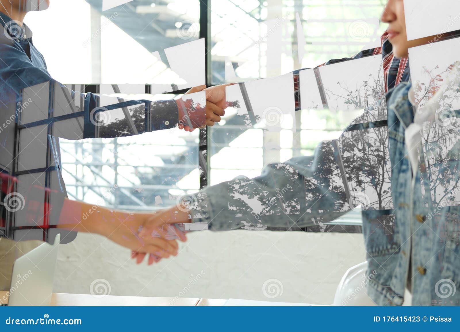 Engineer Team Handshaking. Architect Shaking Hands for Building ...