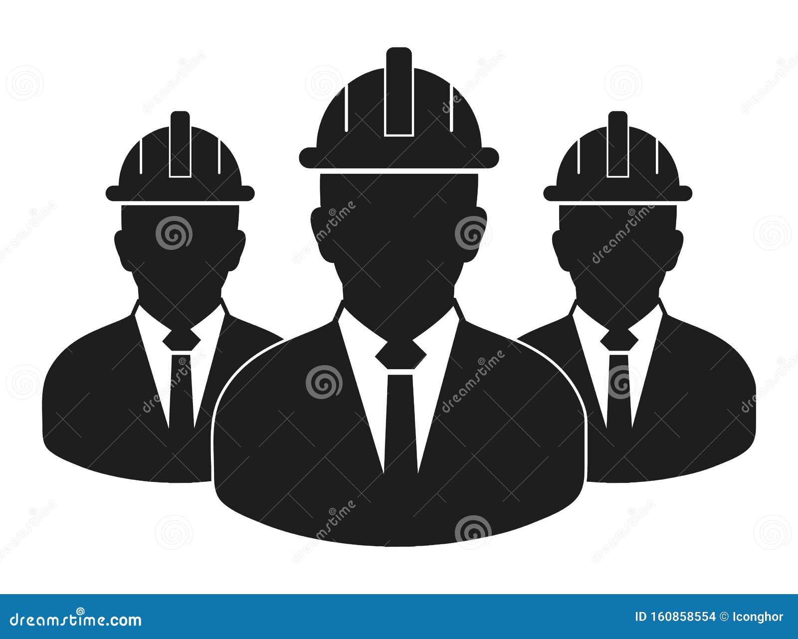 Engineer Team Icon. stock vector. Illustration of industry - 160858554