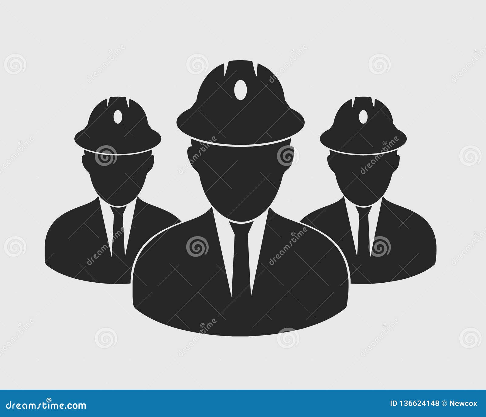 Engineer Team Icon. stock vector. Illustration of element - 136624148