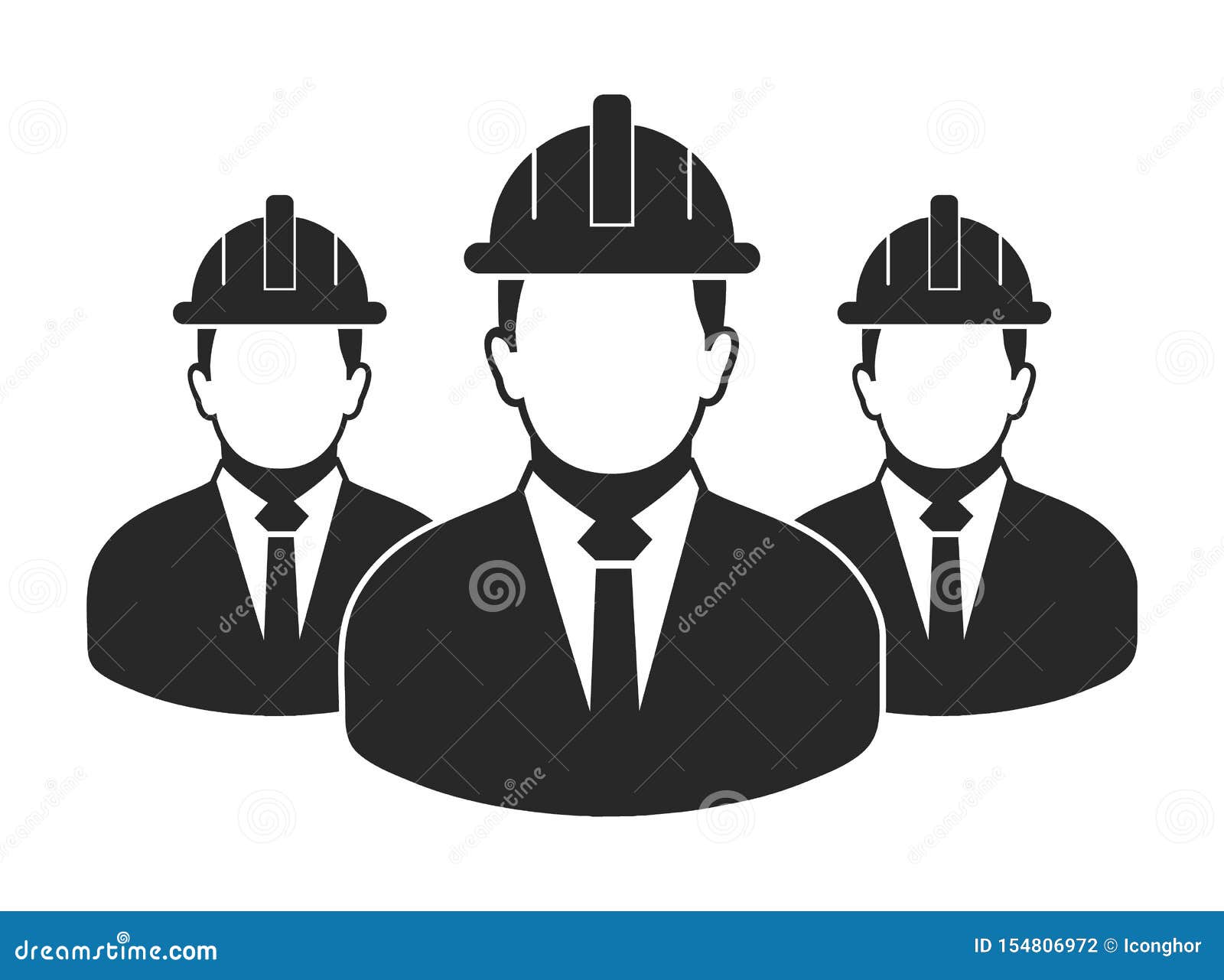 Engineer Team Icon. stock vector. Illustration of worker - 154806972