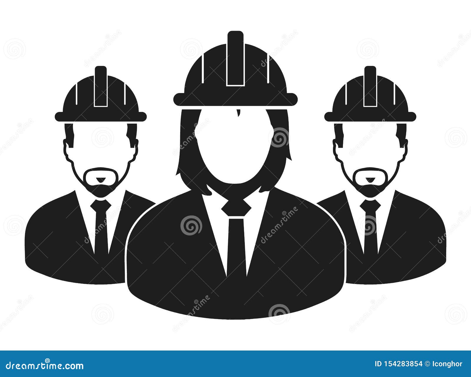 Engineer Team Icon. stock vector. Illustration of construction - 154283854