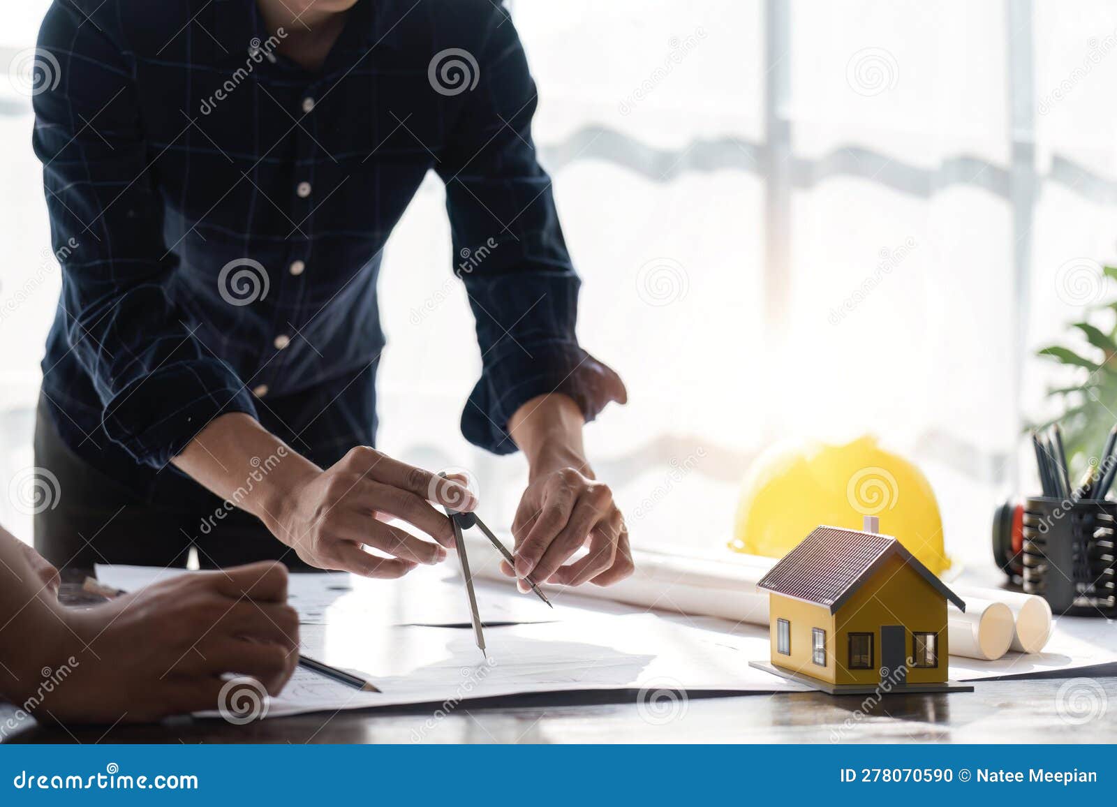 Engineer Team Planning Design House, Modifying Plan, Creating ...