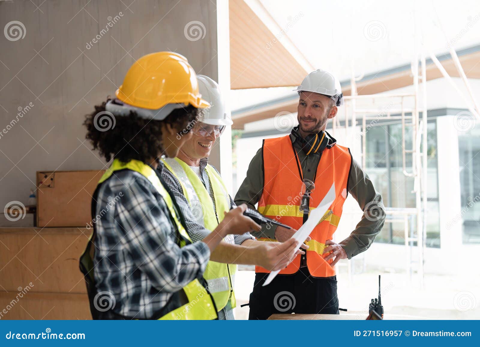 Engineer Team Planning and Discussing about Construction Building on ...