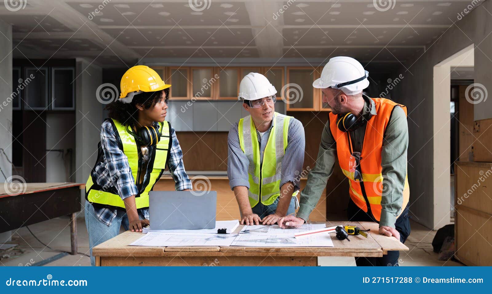 Engineer Team Planning and Discussing about Construction Building on ...
