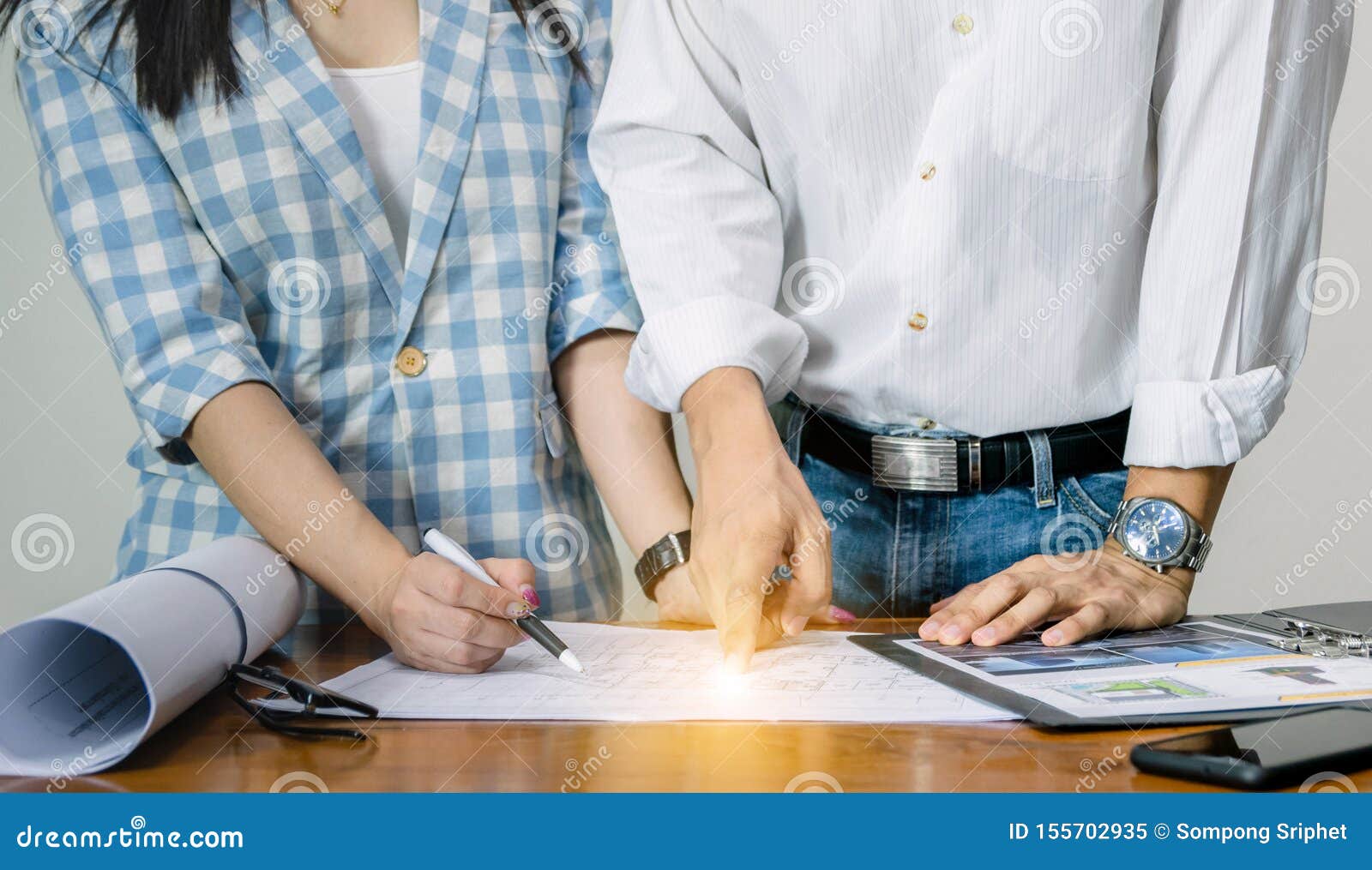 Engineer Team Work for the Design of the Plan Stock Image - Image of ...