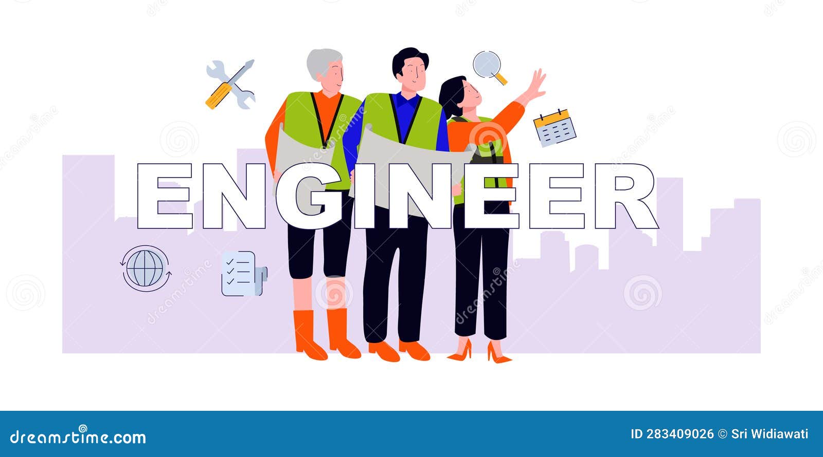 Engineer Teamwork Construction Industrial Architecture Building ...