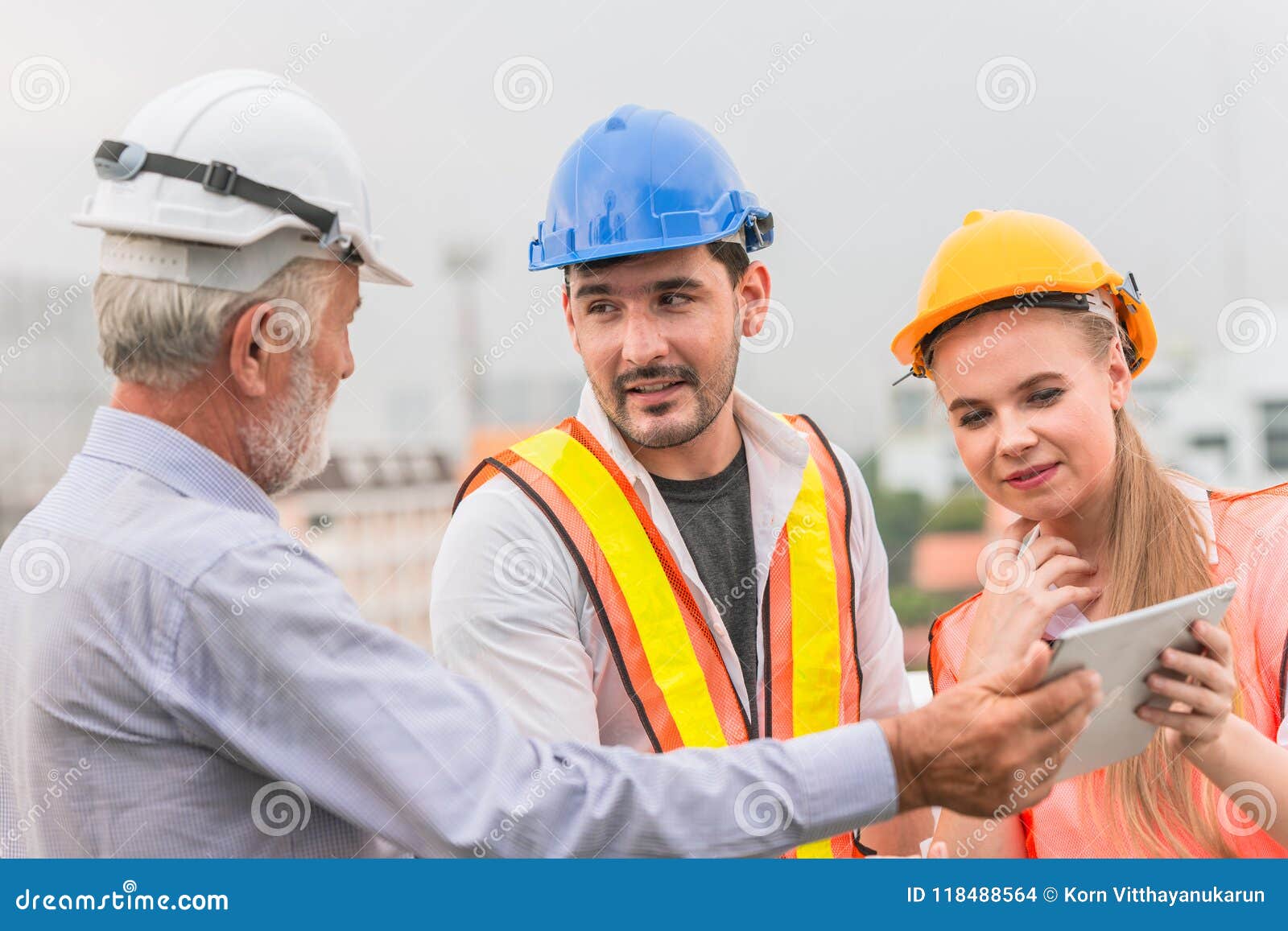 Engineer Teamwork Consult Together Stock Photo - Image of caucasian ...