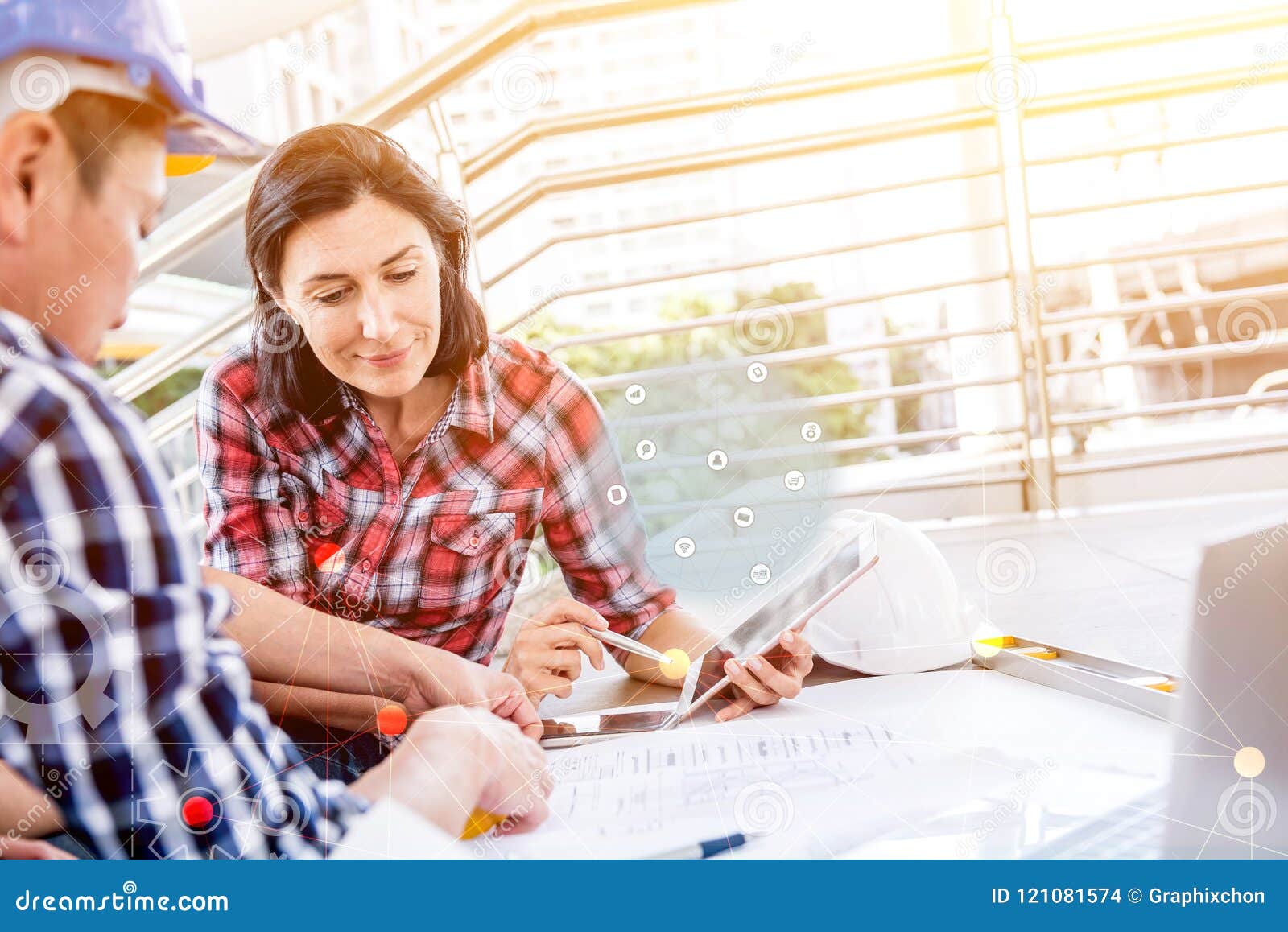 Engineer and teamwork stock photo. Image of architect - 121081574