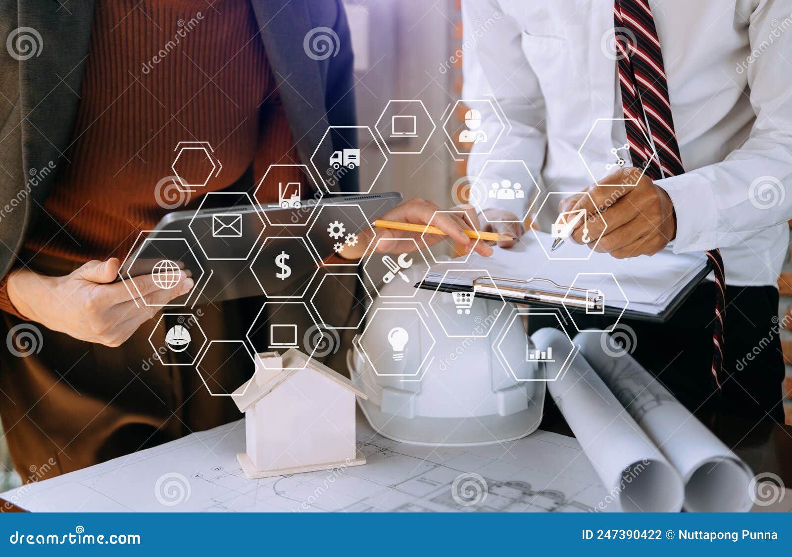 Engineer Teamwork. Image of Engineer Meeting for Architectural Project ...