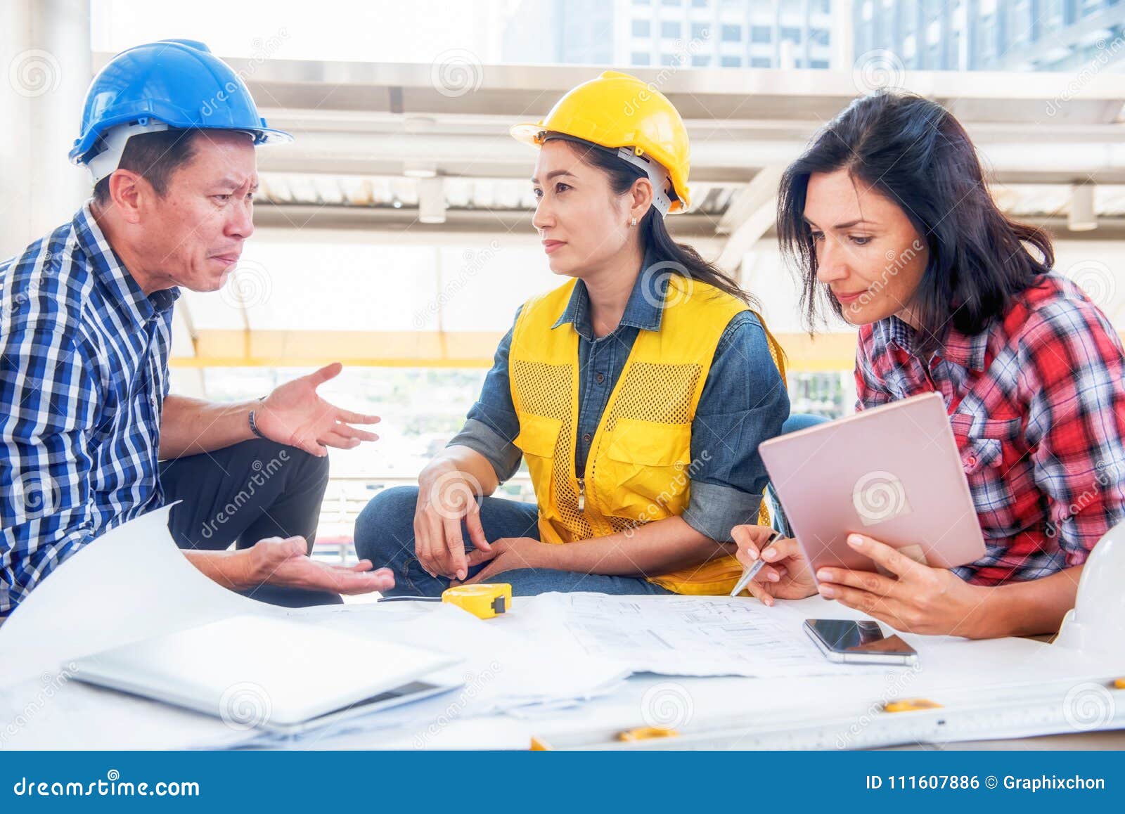 Engineer and Teamwork Meeting Stock Photo - Image of helmet, build ...