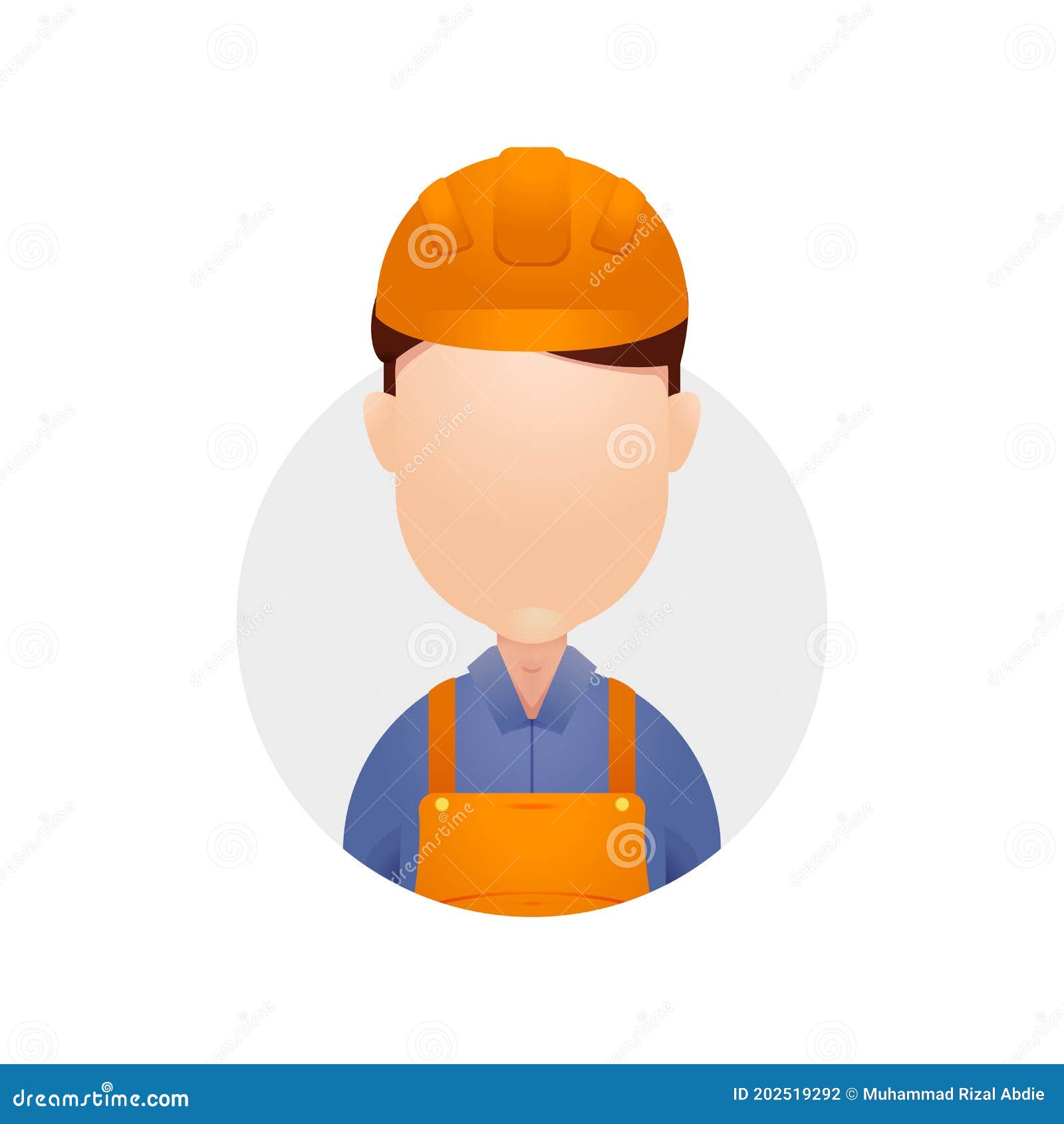 Engineer Technician Avatar Head Plain Icon Illustration Stock Vector ...