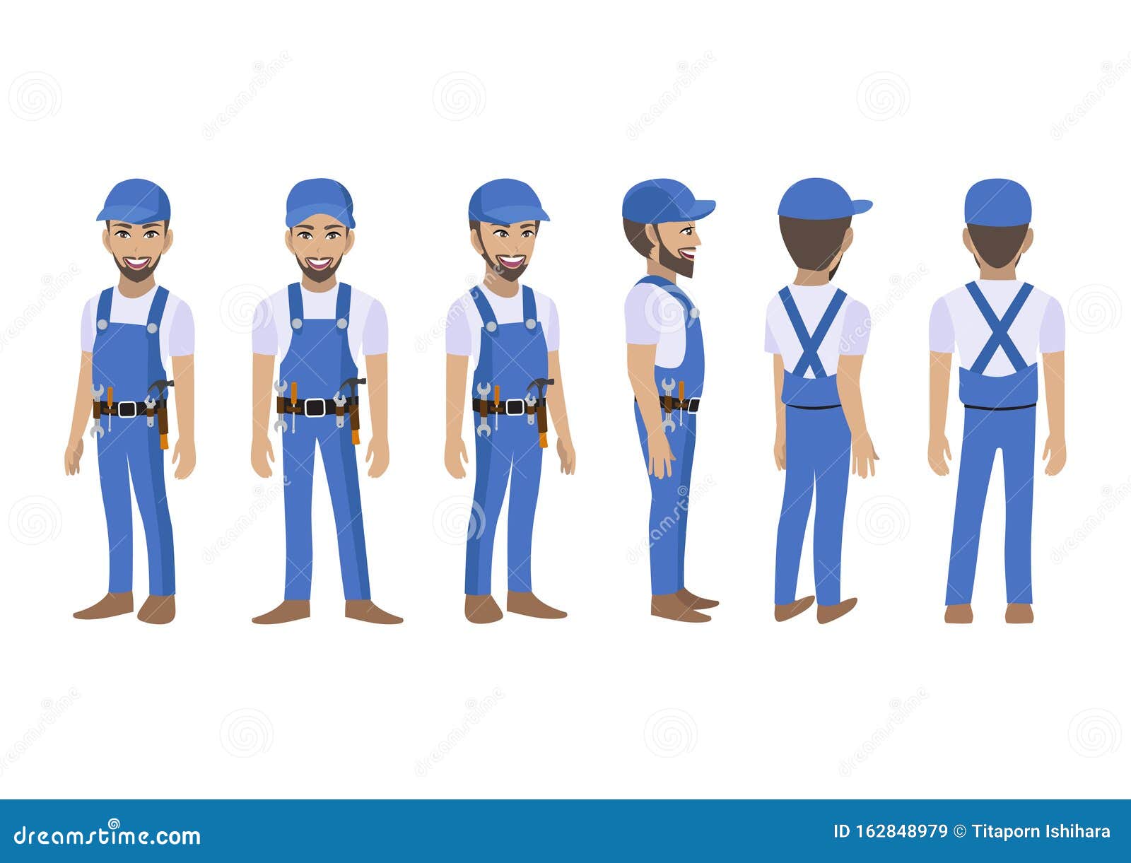Engineer , Technician, Builders and Mechanics Cartoon Character for ...
