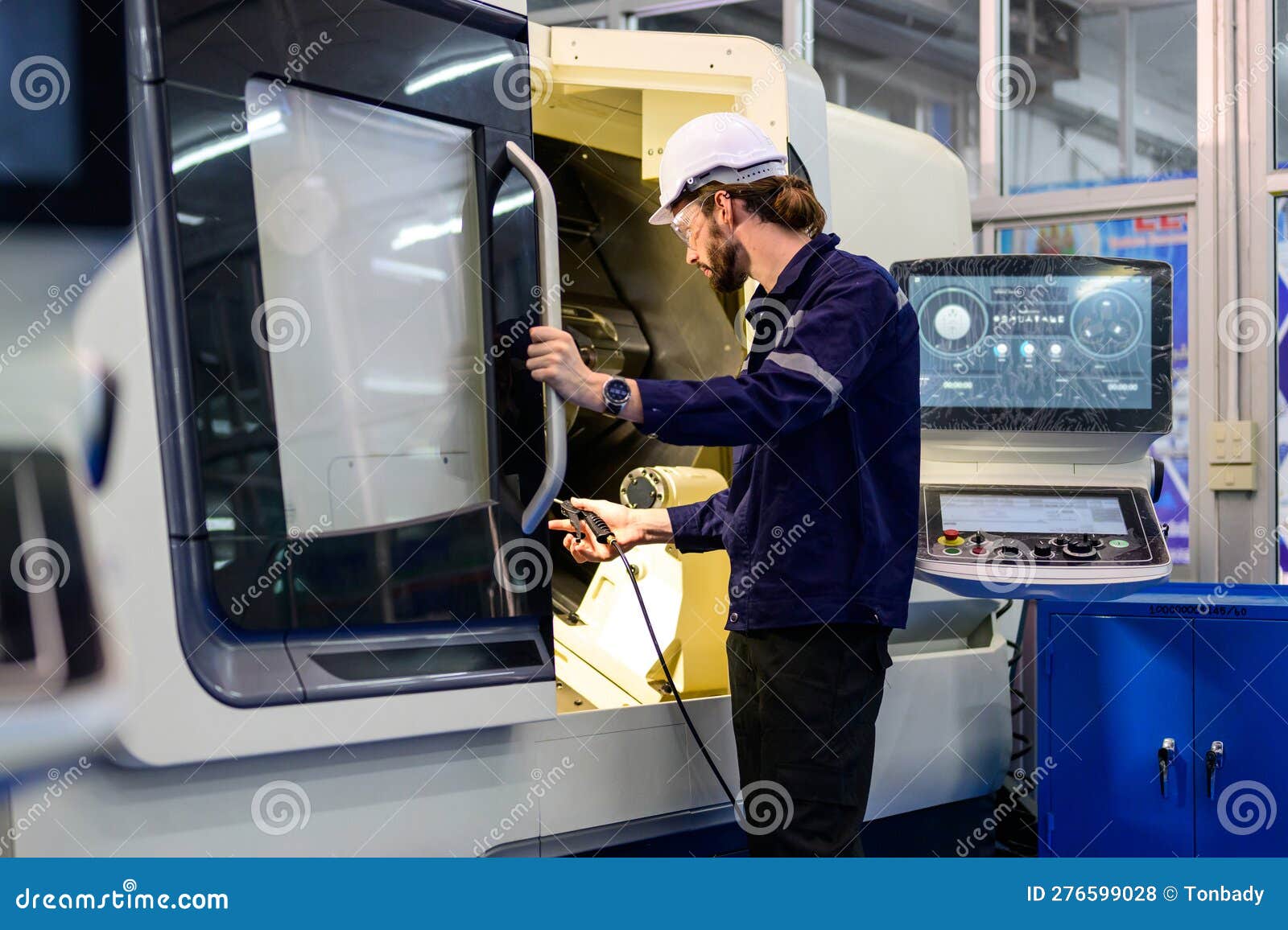 Engineer Technician Checking and Repairing at Industrial Factory Stock ...