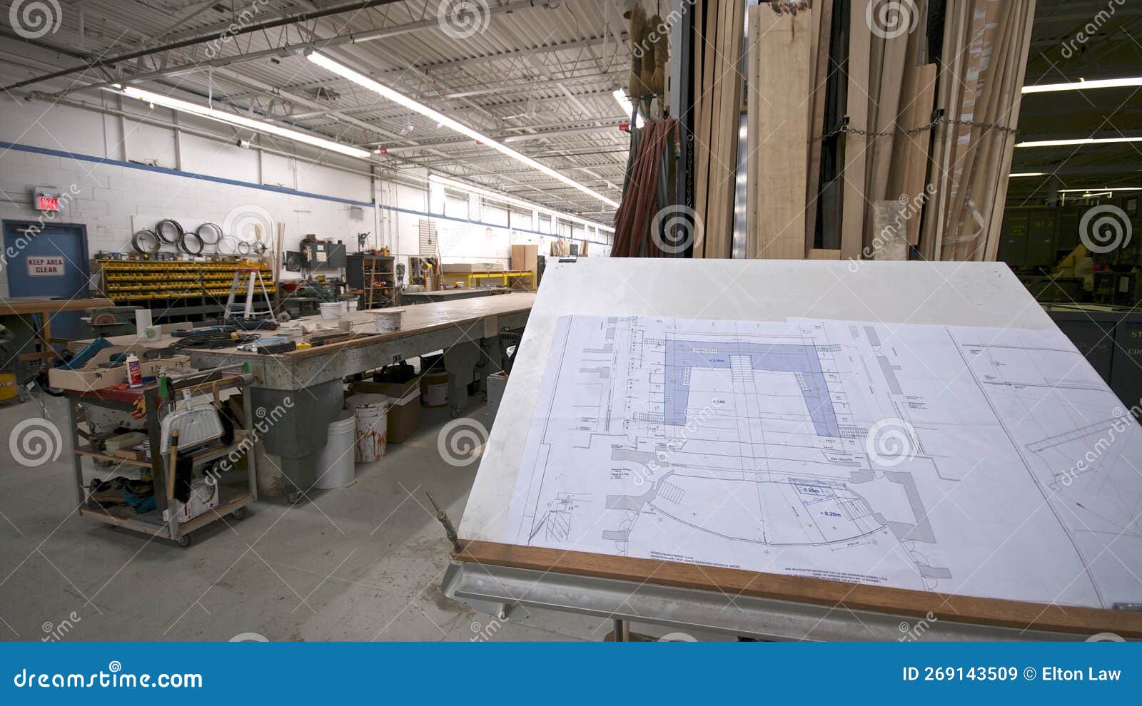 Engineer Technician Designing Drawings of Stage Design. Industrial Work ...