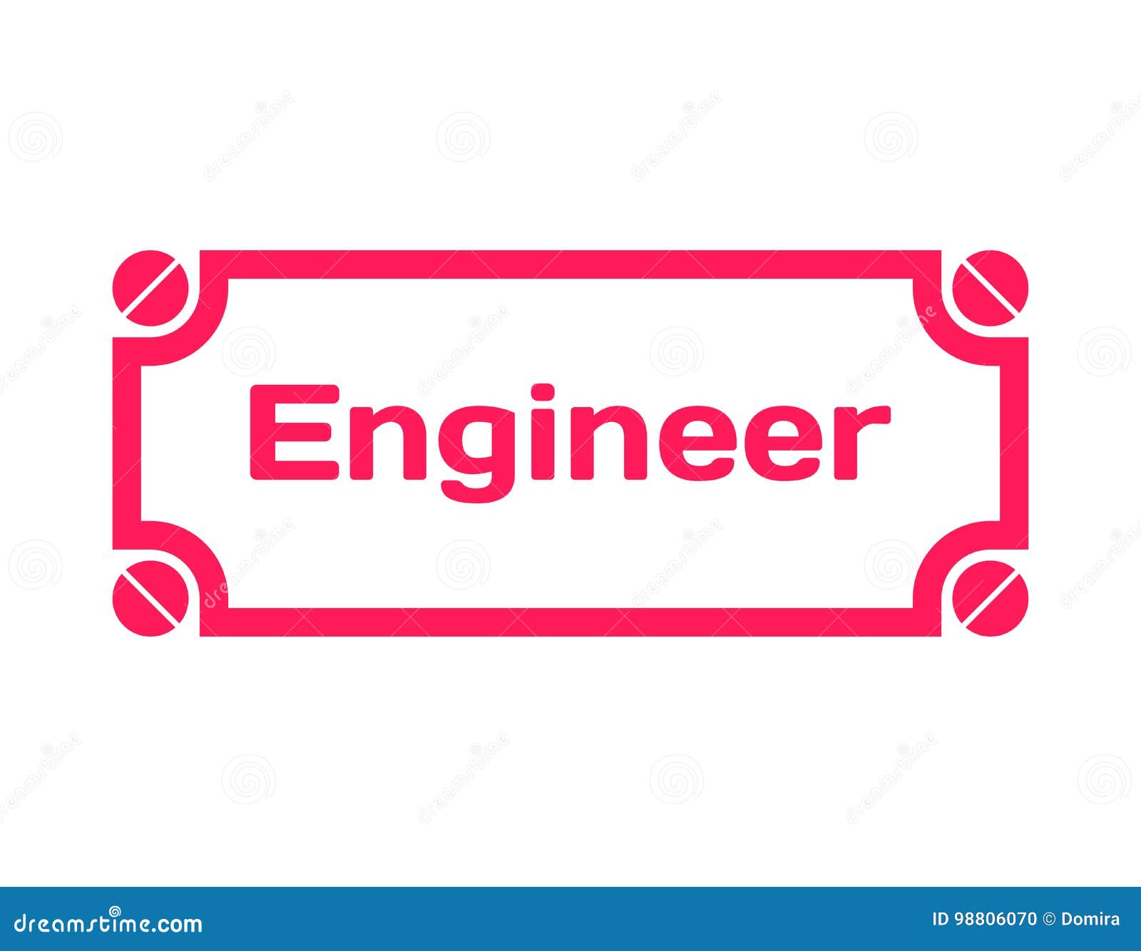 Engineer Template Dialog Bubble in Flat Style on White Background ...
