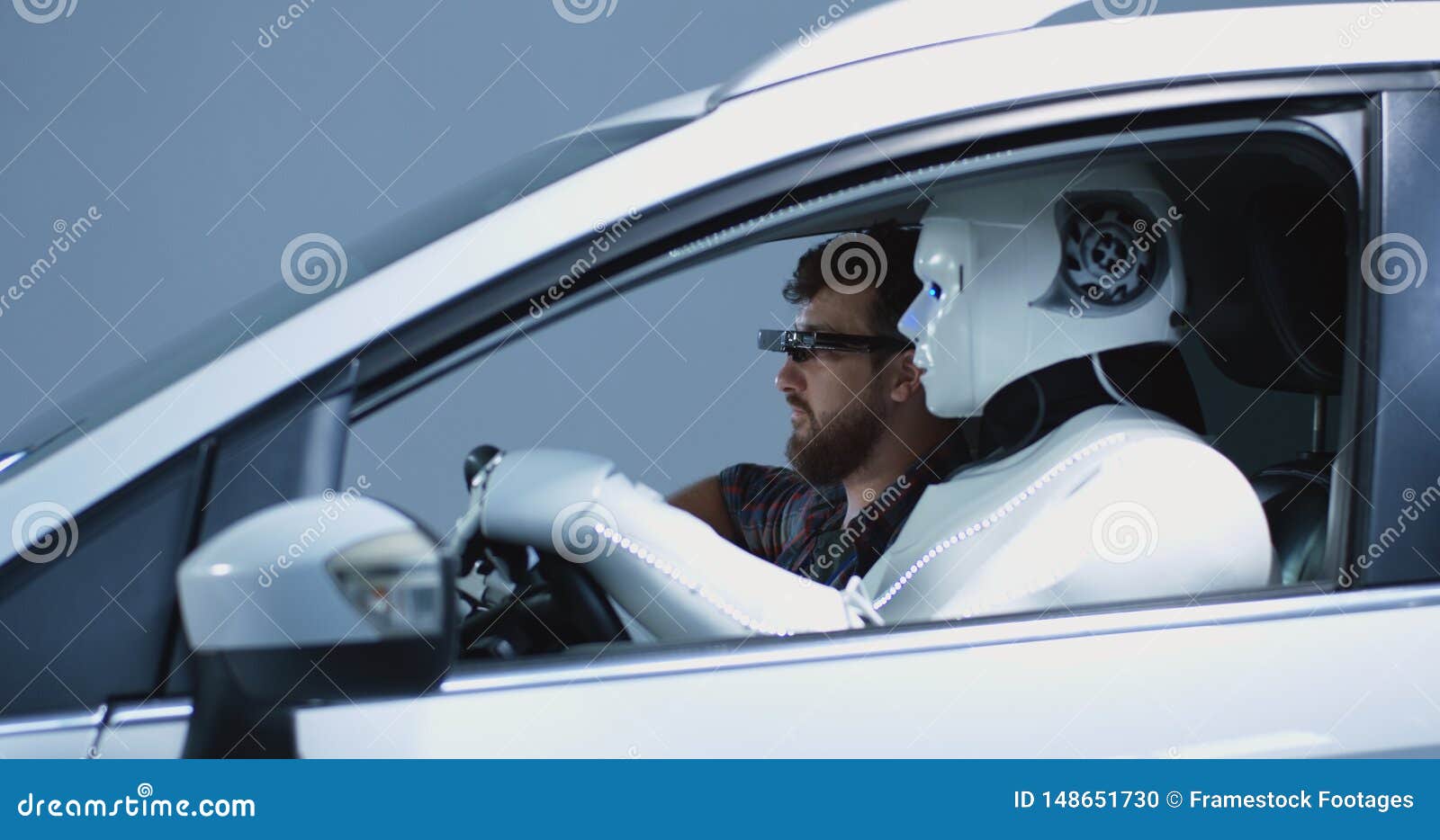 Engineer Testing Car Driving Robot Stock Photo - Image of engineering ...