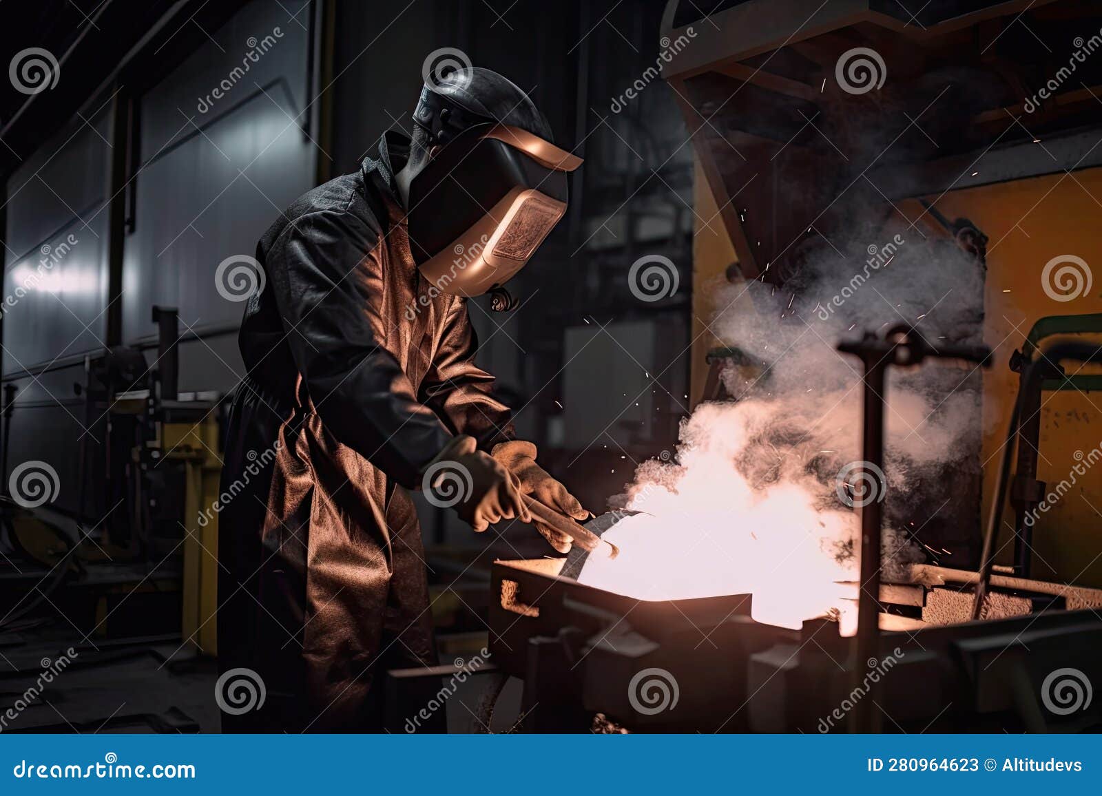 An Engineer Testing The Metallurgical Properties Of A New Alloy Stock Image Image Of