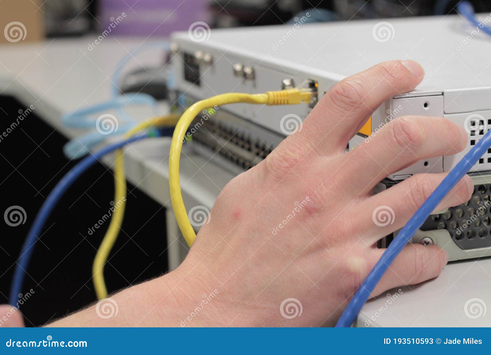 It Engineer Testing Out a Network Server Stock Image - Image of blade ...