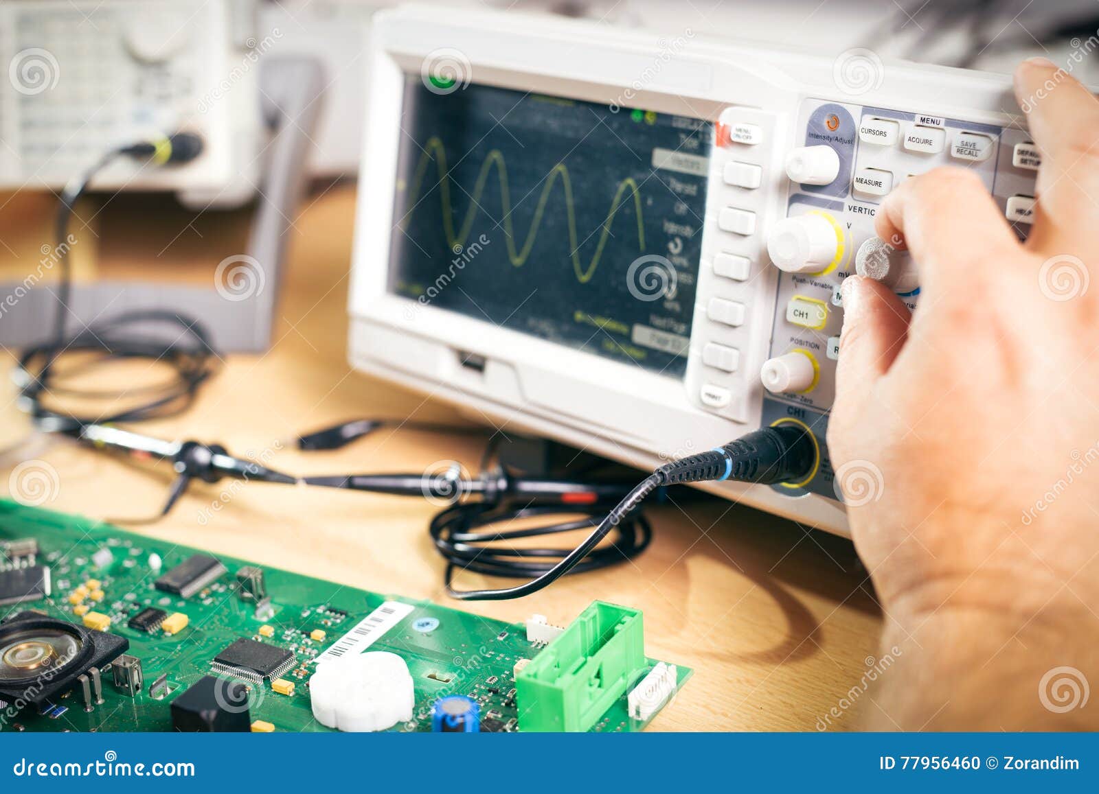 Engineer Tests Power High Voltage Three Phase Circuit Box With ...