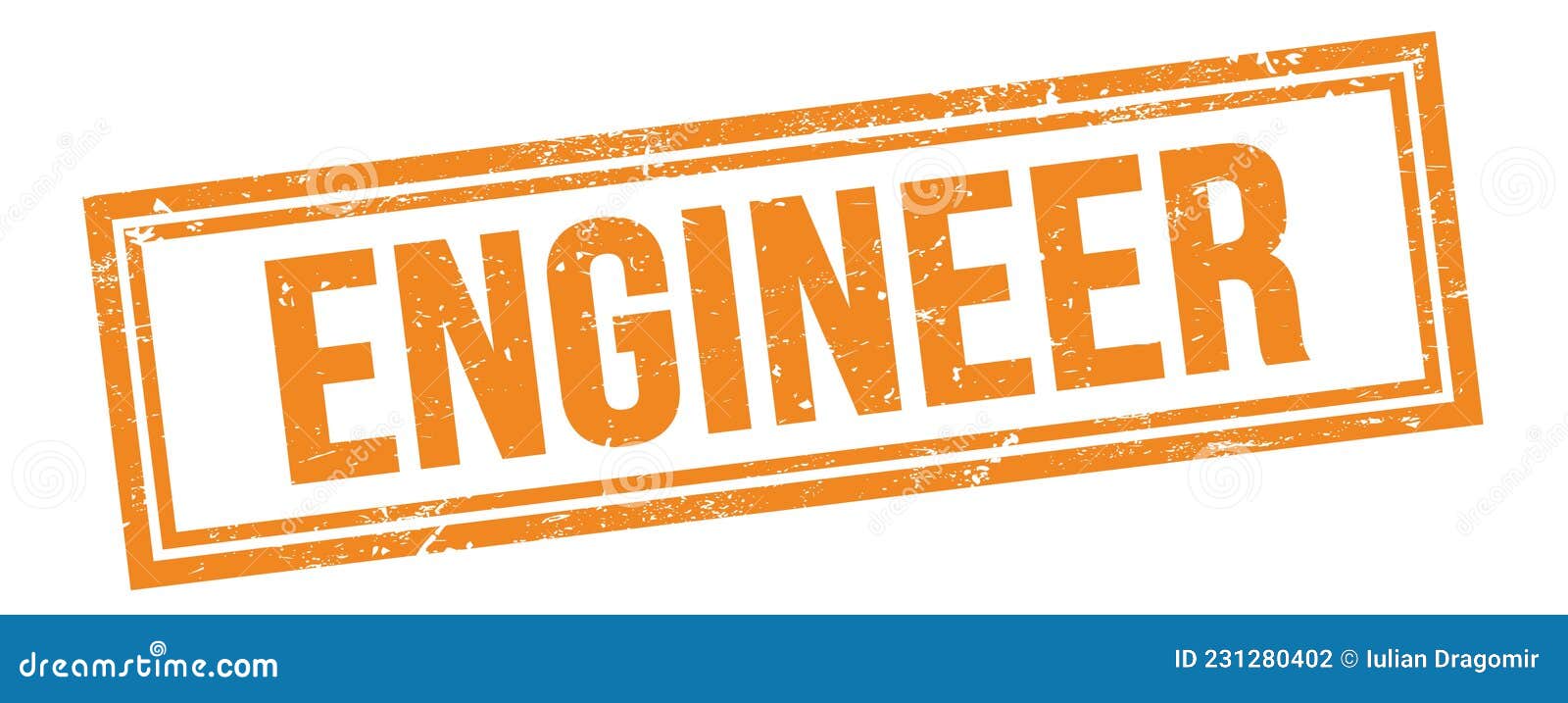 ENGINEER Text on Orange Grungy Vintage Stamp Stock Illustration ...