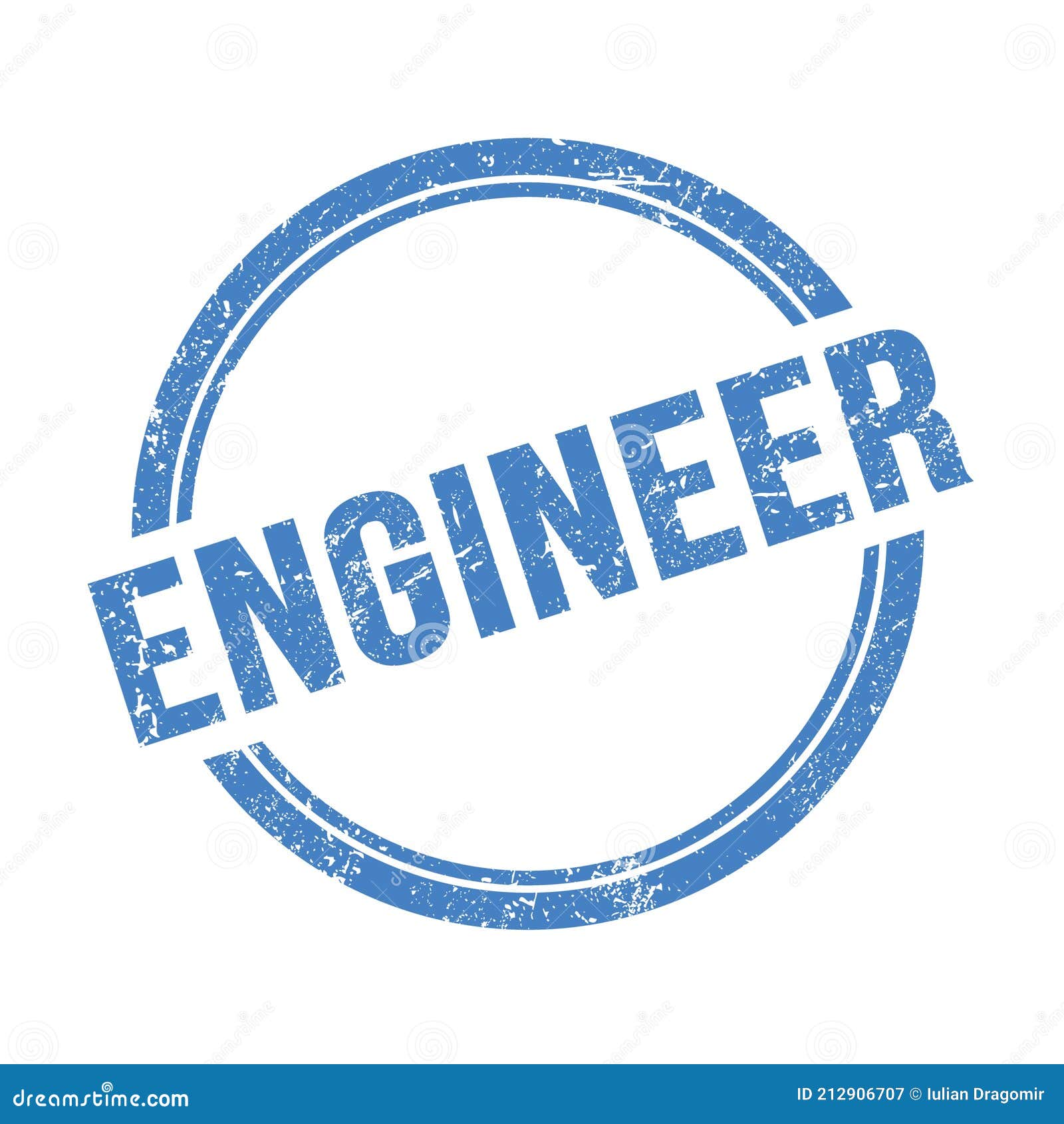 ENGINEER Text Written on Blue Grungy Round Stamp Stock Illustration ...