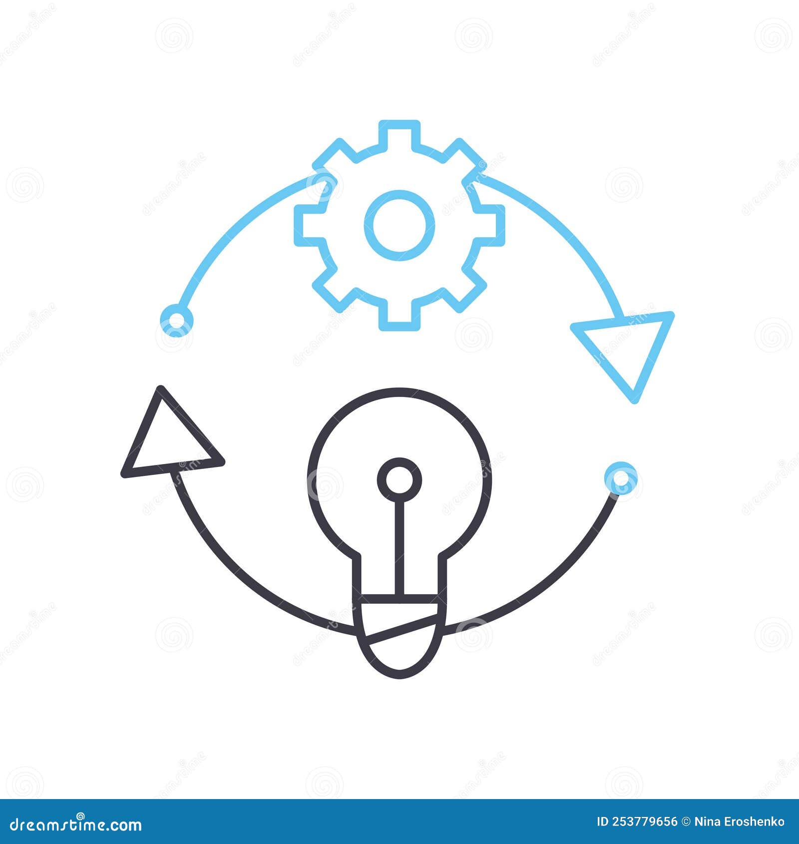 Engineer Thinking Line Icon, Outline Symbol, Vector Illustration ...