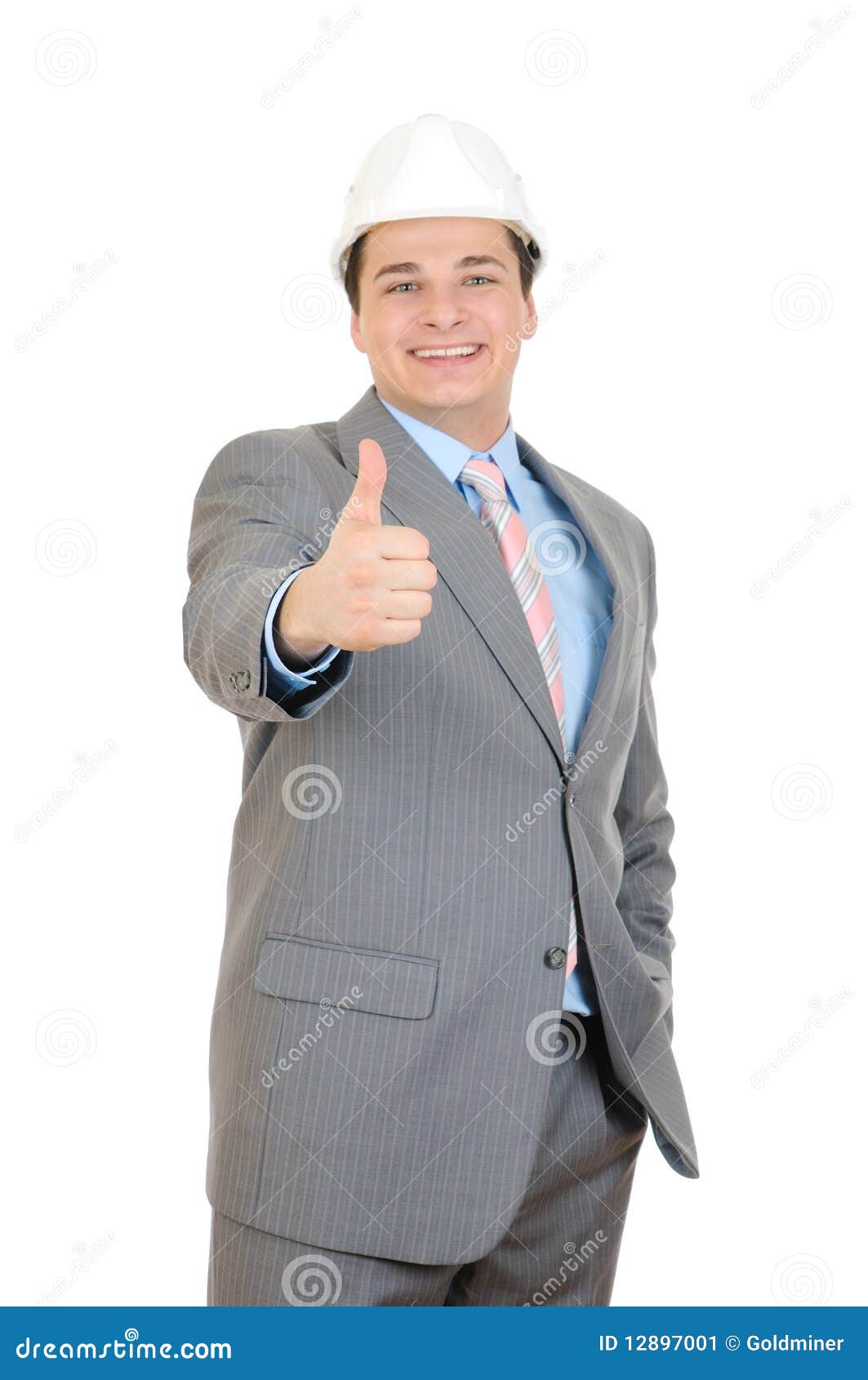 Engineer thumb up stock image. Image of isolated, corporate - 12897001