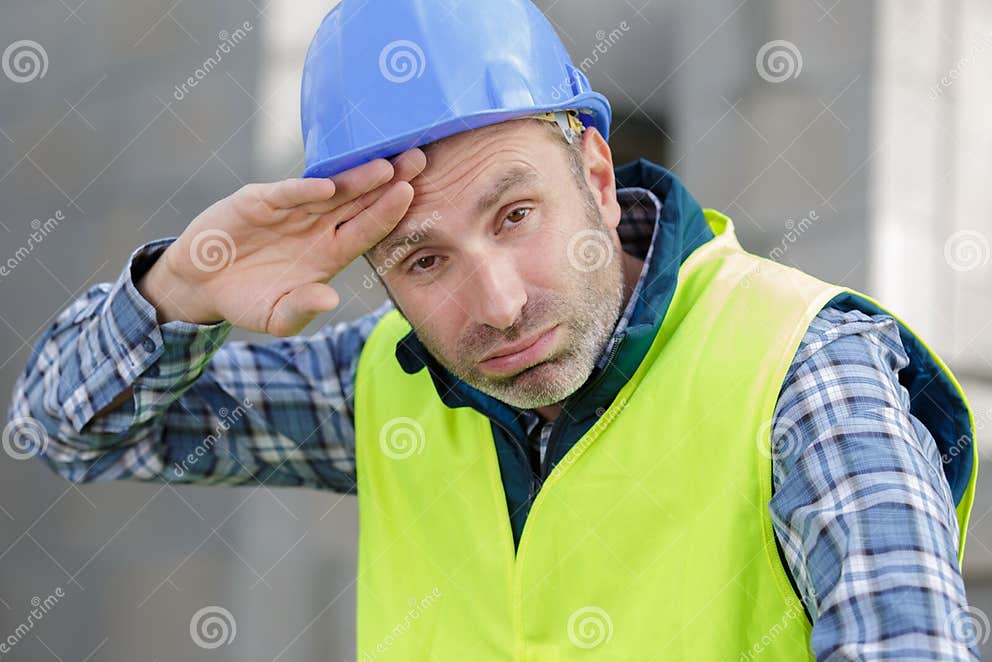 Engineer Tired Having Break Stock Image - Image of beard, eyes: 196187007
