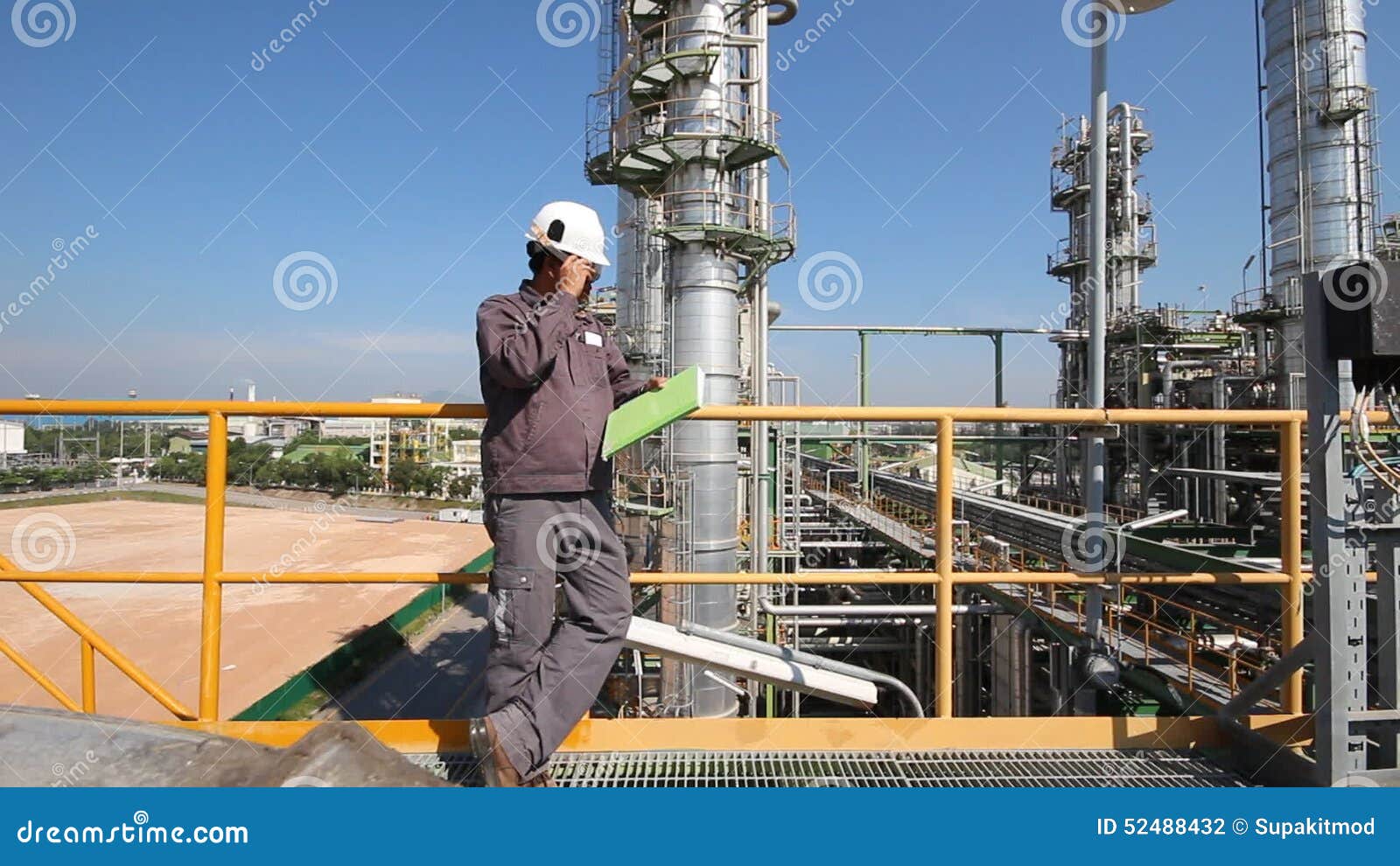 Engineer To Worrking in Refinery Plant Stock Footage - Video of ...
