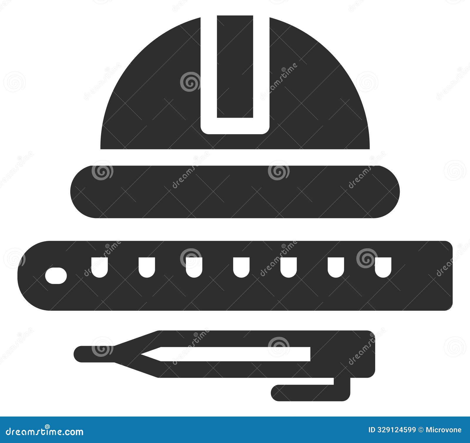 Engineer Tools. Ruler and Pencil for Technical Blueprint Drawing Stock ...
