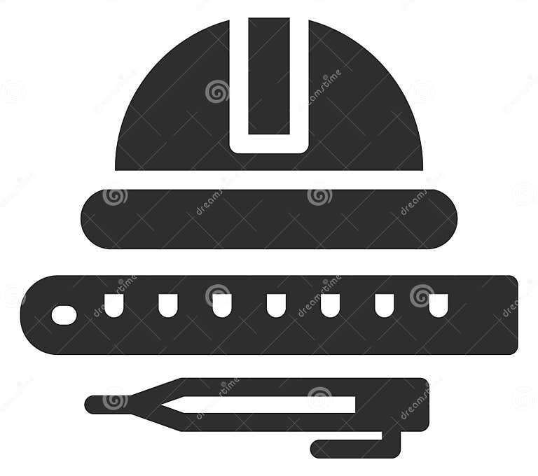 Engineer Tools. Ruler and Pencil for Technical Blueprint Drawing Stock ...