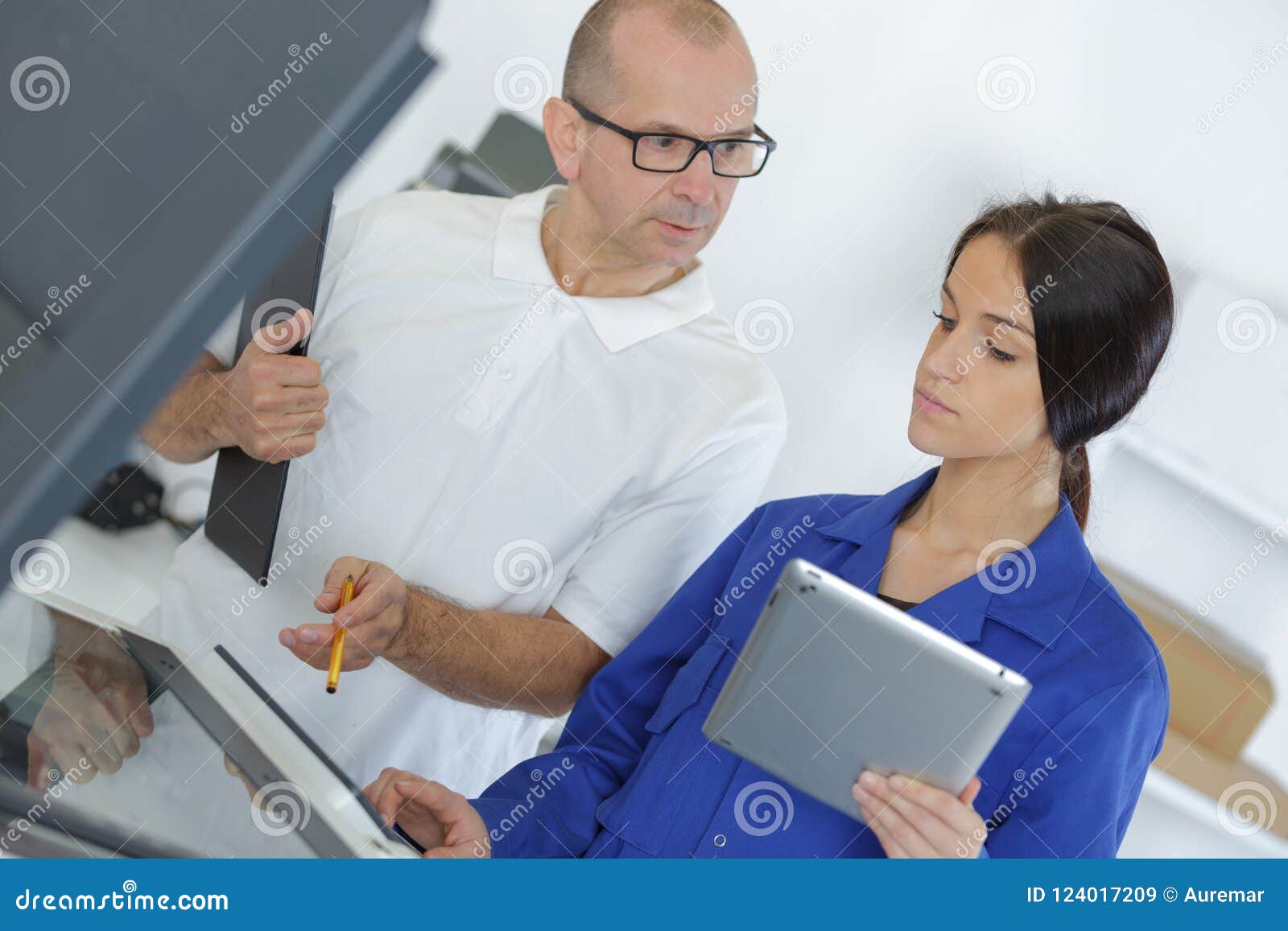 Engineer Training Female Apprentice on Cnc Machine Stock Image - Image ...