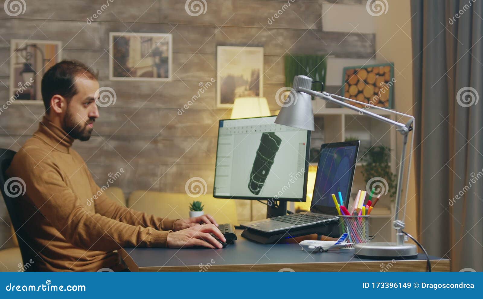 Engineer Typing Data for Turbine Design Stock Video - Video of monitor ...