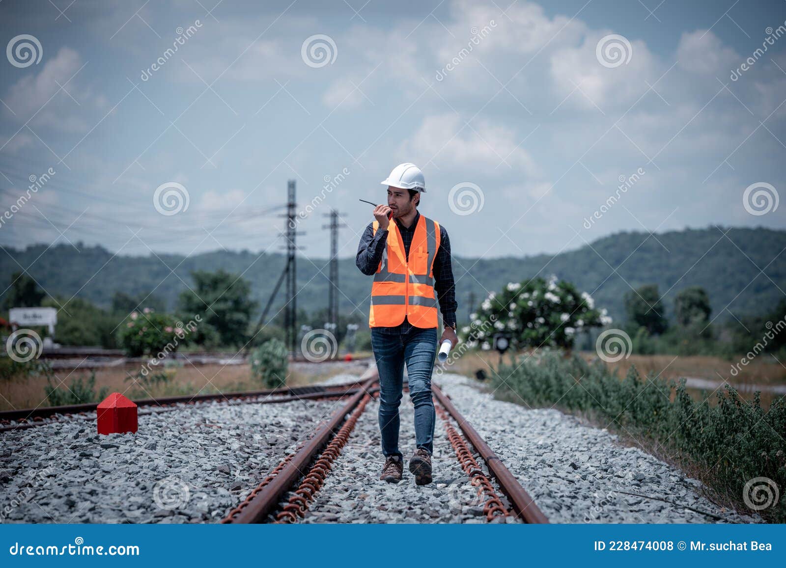 Engineer Under Discussion Inspection and Checking Construction Process ...