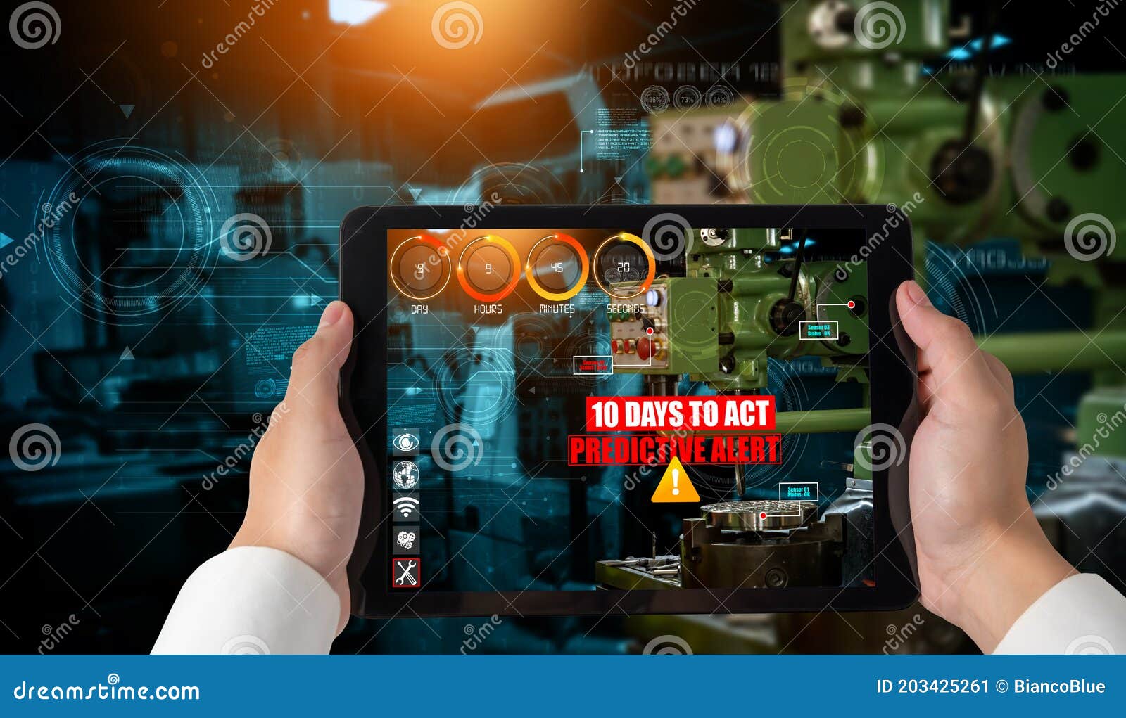 Engineer Use Augmented Reality Software in Smart Factory Production ...