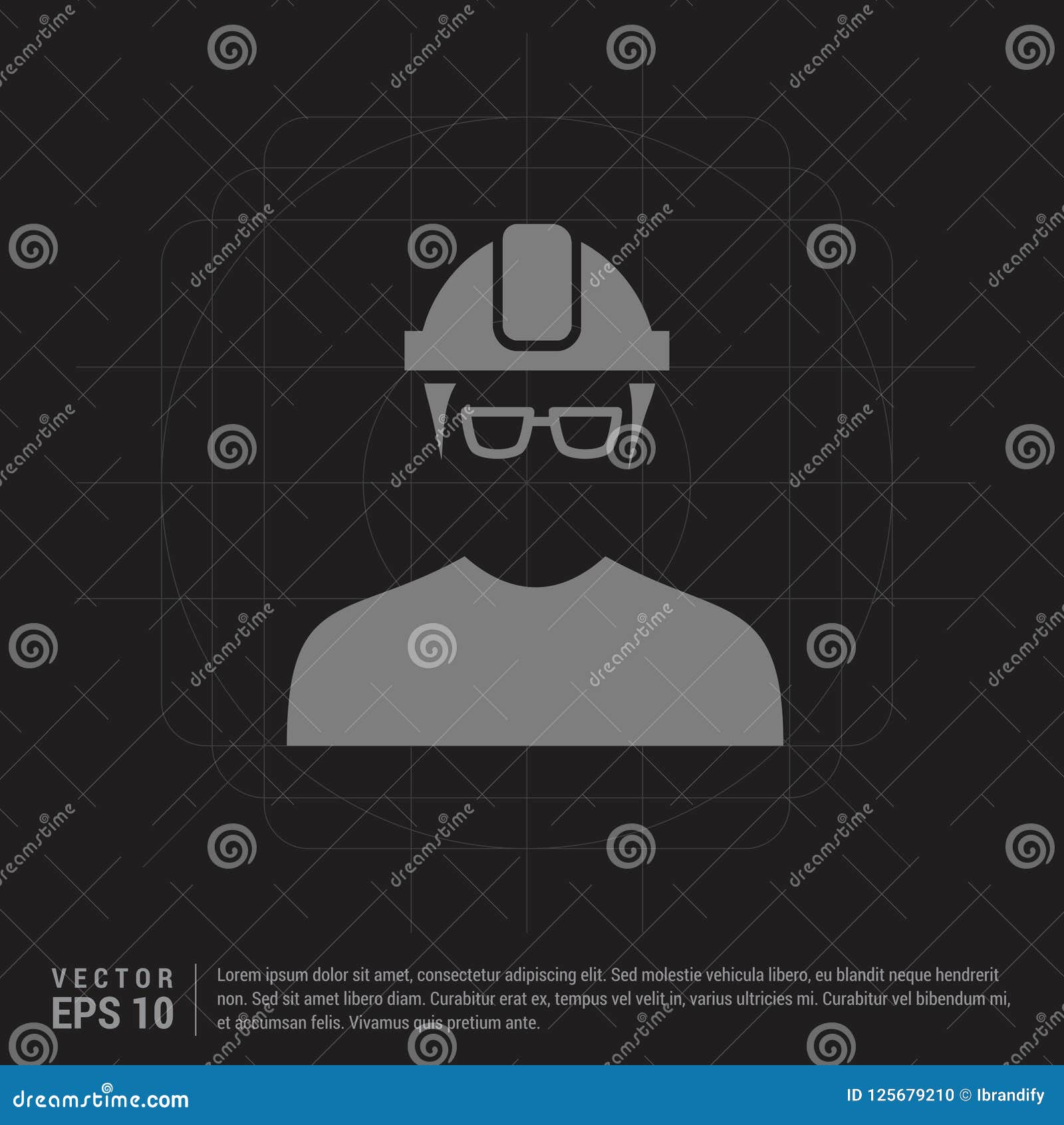 Engineer User Icon - Black Creative Background Stock Vector ...