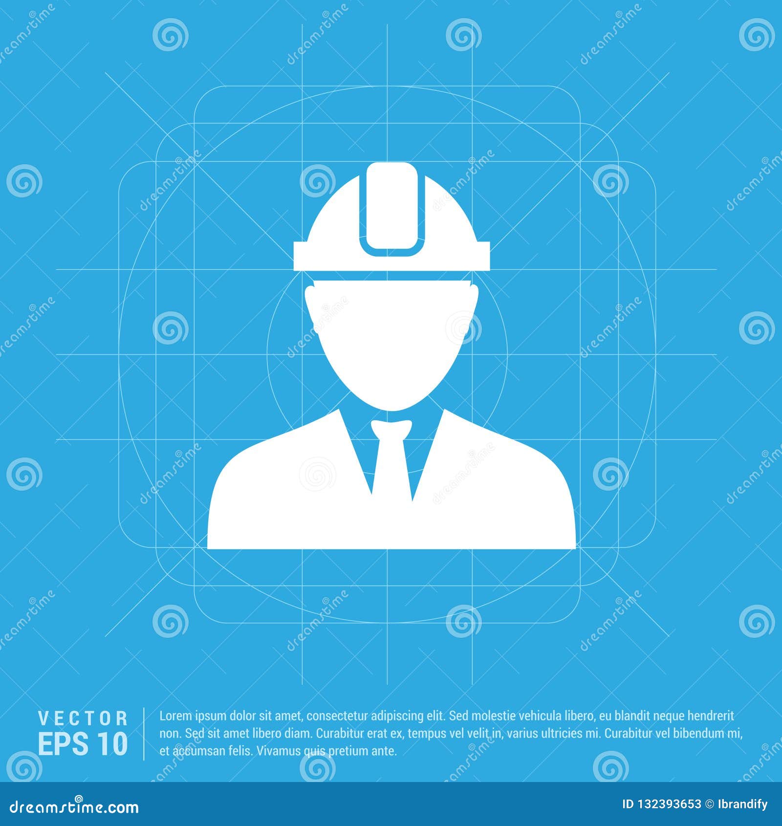 Engineer user Icon stock vector. Illustration of hard - 132393653