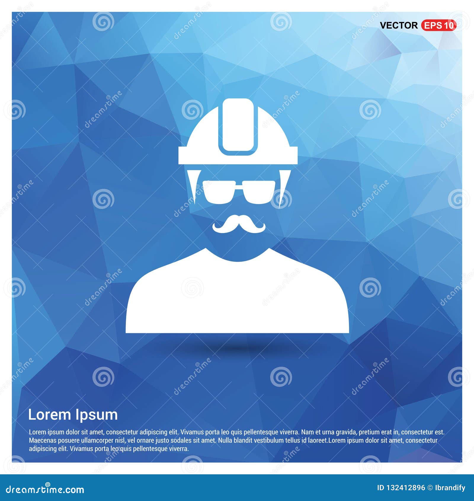 Engineer user Icon stock vector. Illustration of helmet - 132412896
