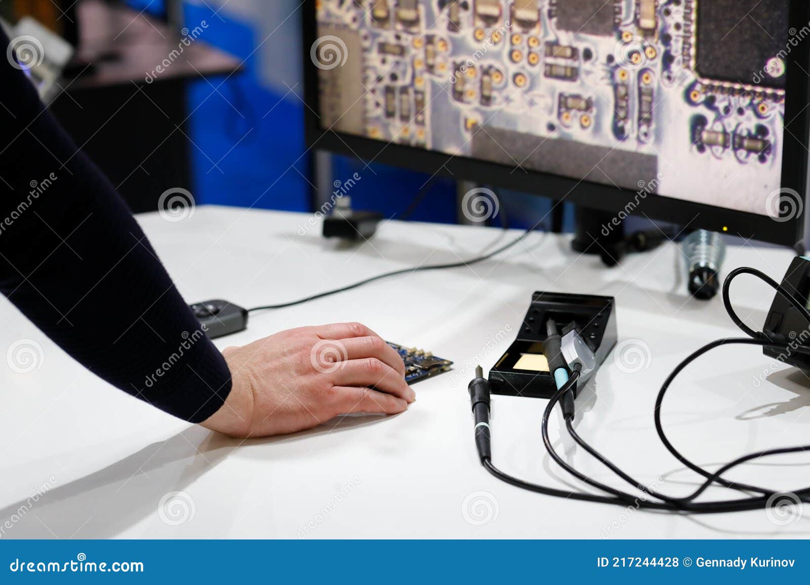 Engineer Using a Digital Microscope for Inspection Stock Photo - Image ...