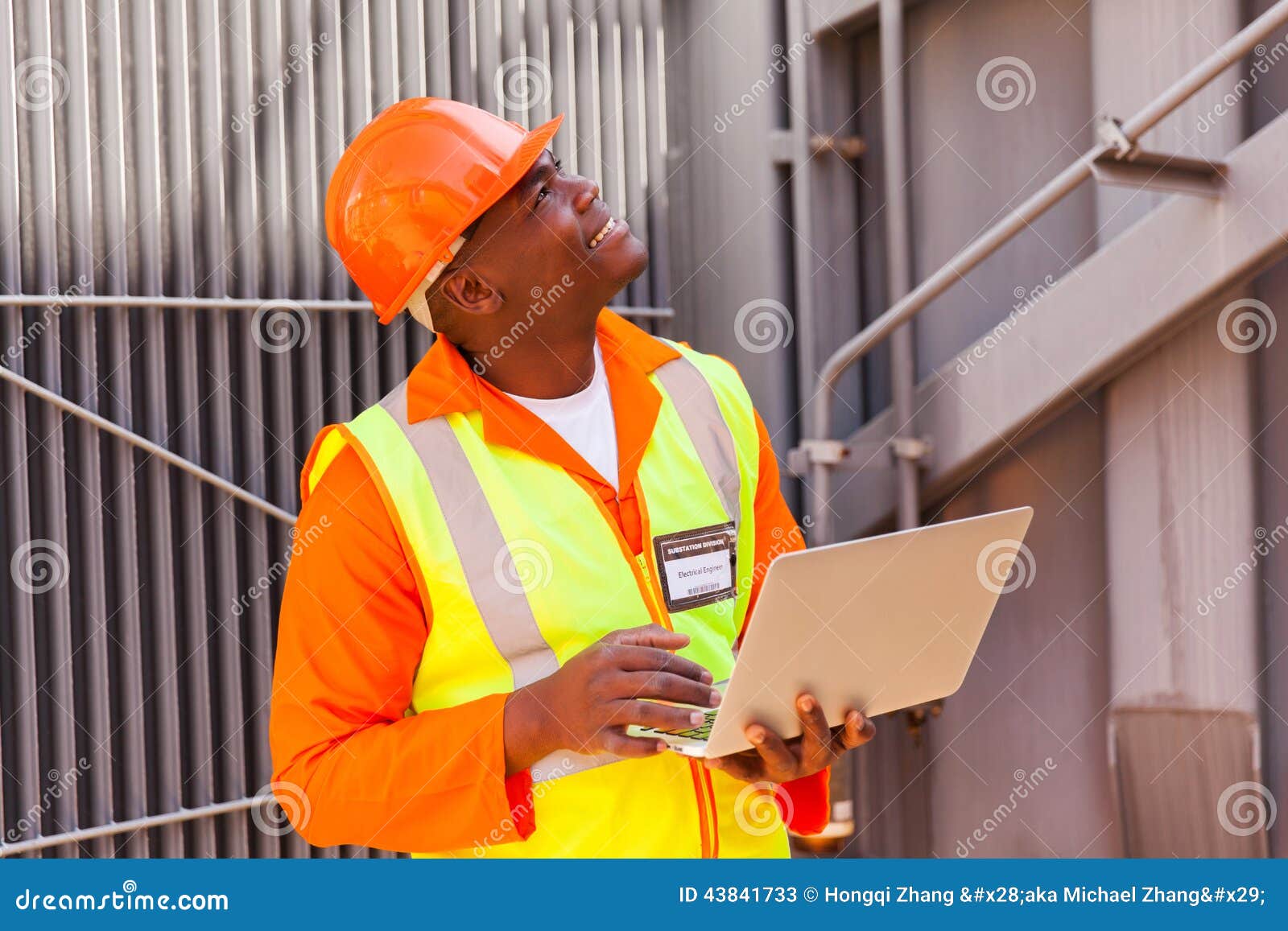 Engineer using laptop stock image. Image of ethnic, electrical - 43841733