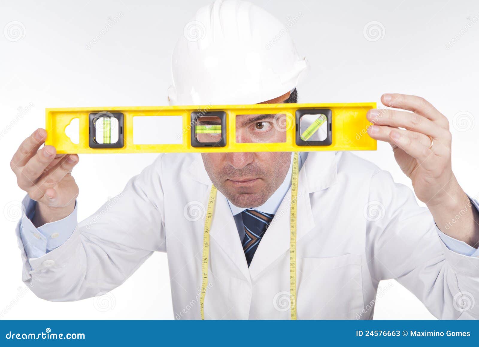 Engineer using a level stock image. Image of gesticulate - 24576663