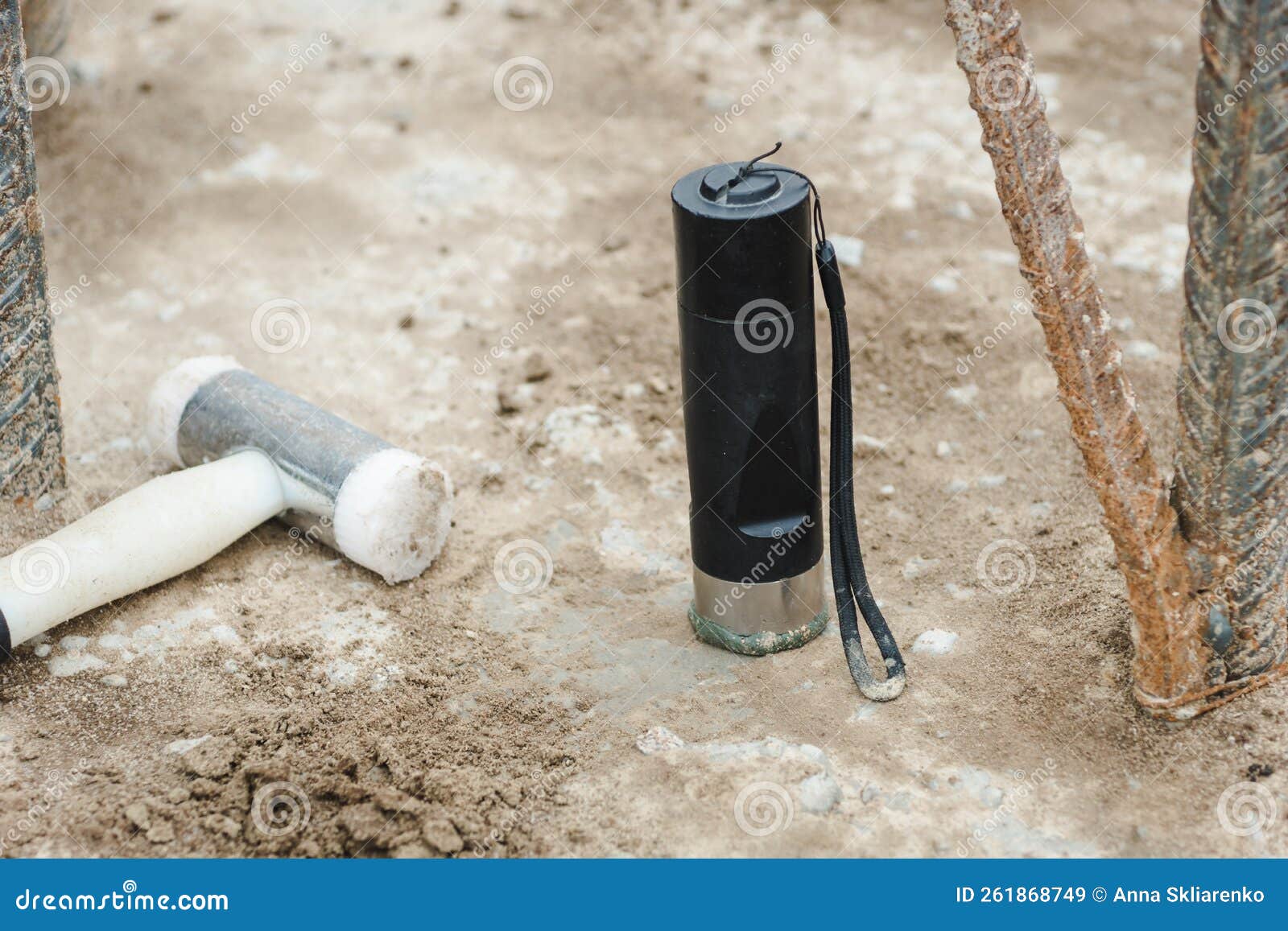 Construction Works. Seismic Test on Concrete Pile Stock Image - Image ...
